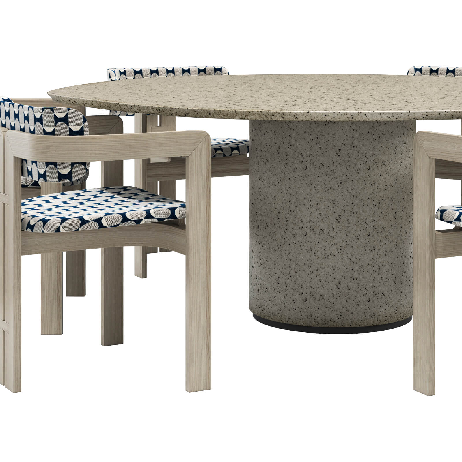 Gallotti and Radice RE-Verre Dining Set 2 D180 3D Model by sta_84