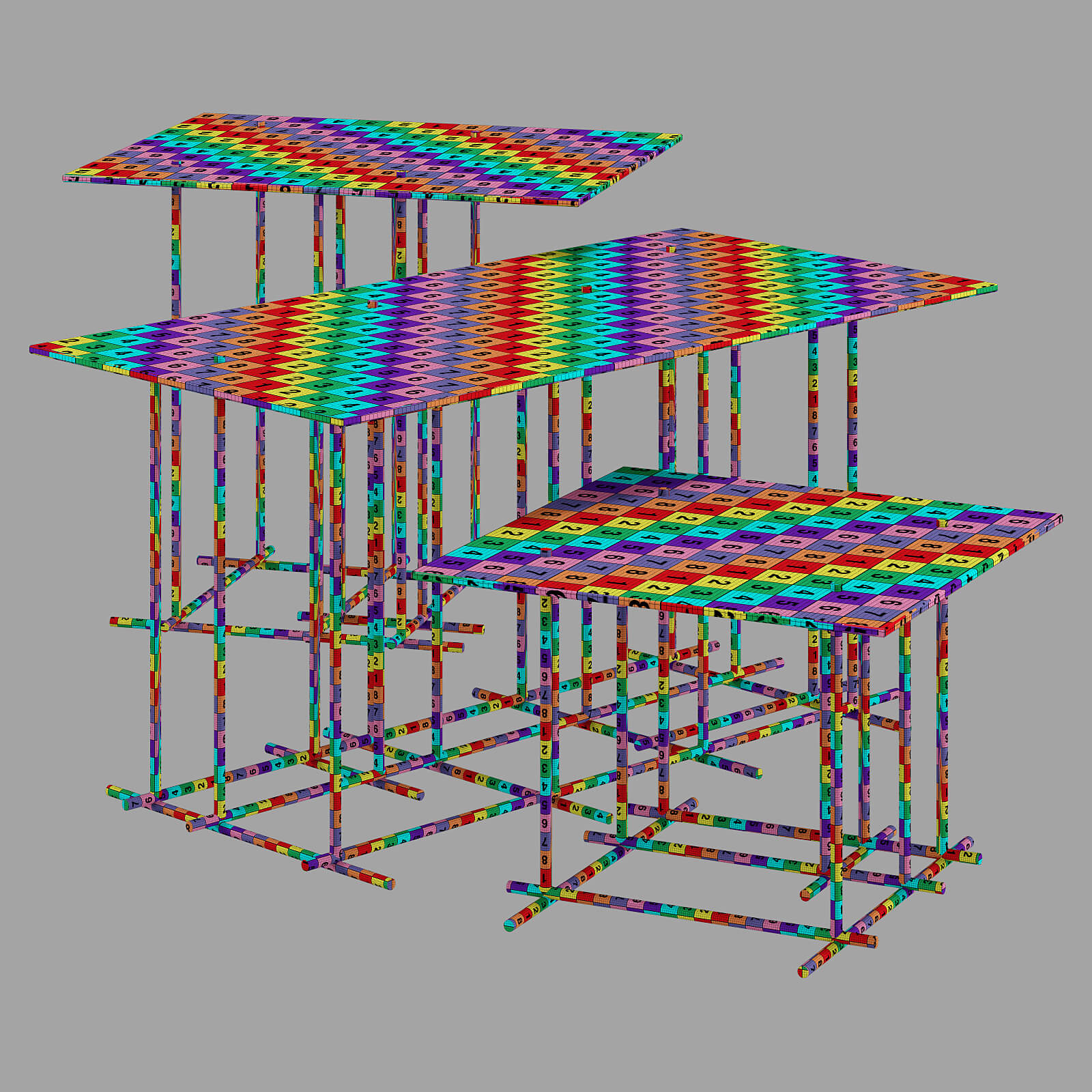 Gallotti and Radice Tetris Coffee Tables Set 1 - 3D Model by sta_84