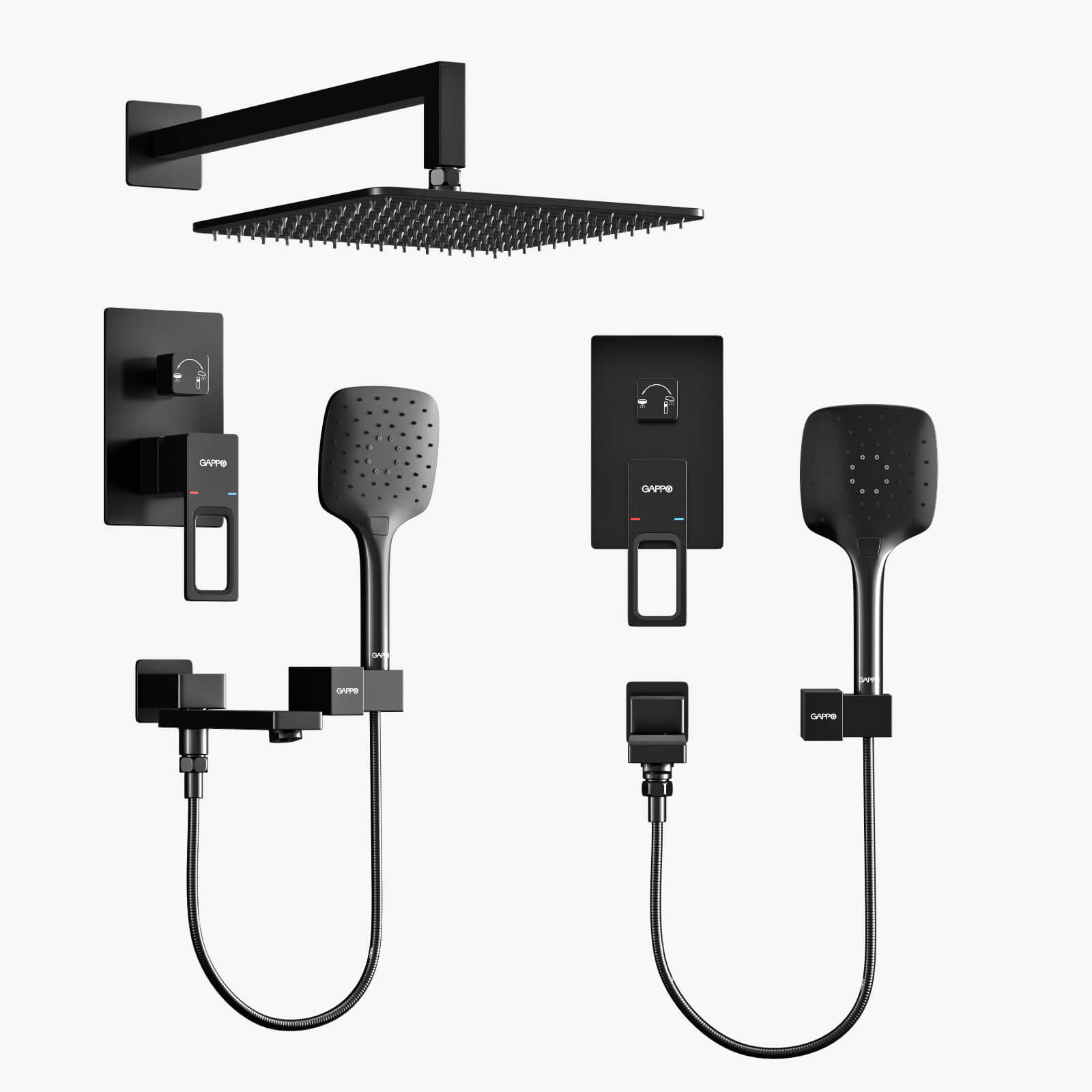 Gappo G7117-6 Faucet Set 3D Model by sta_84