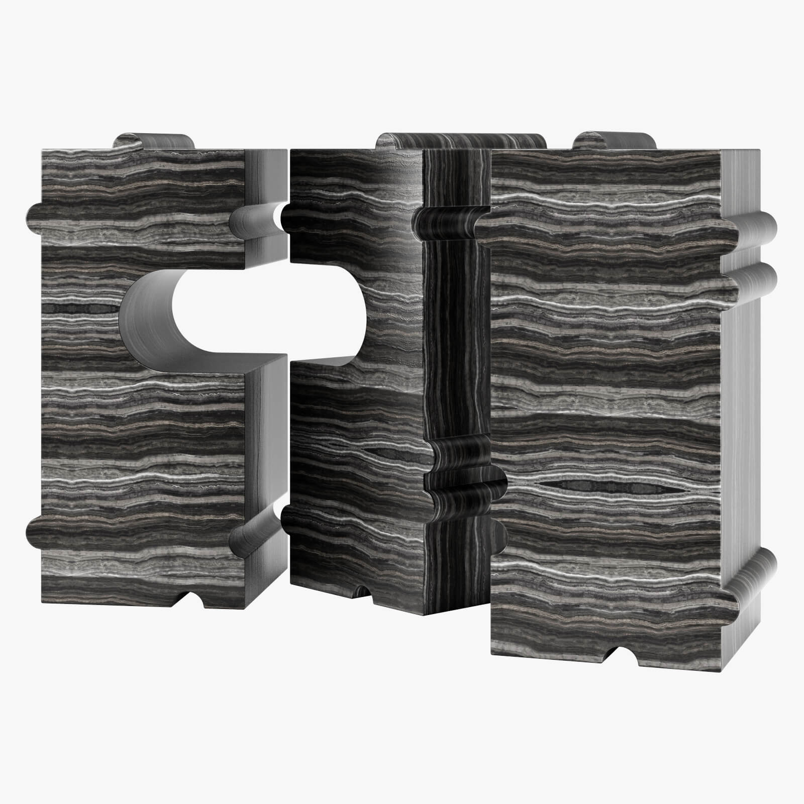 Kelly Wearstler Hume Modular Stone Bench - 3D Model by sta_84