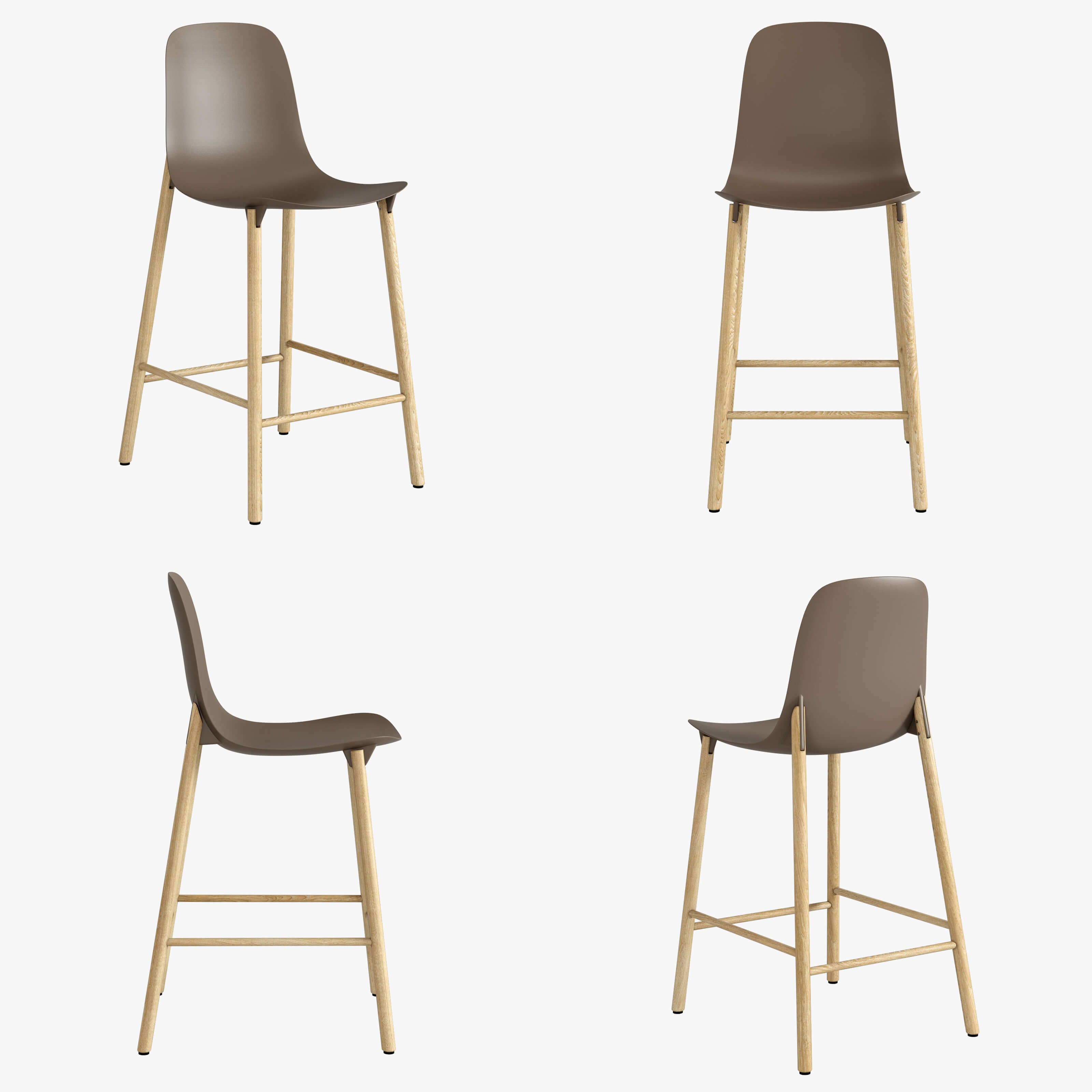 Kristalia Sharky Stool Wood - 3D Model by sta_84