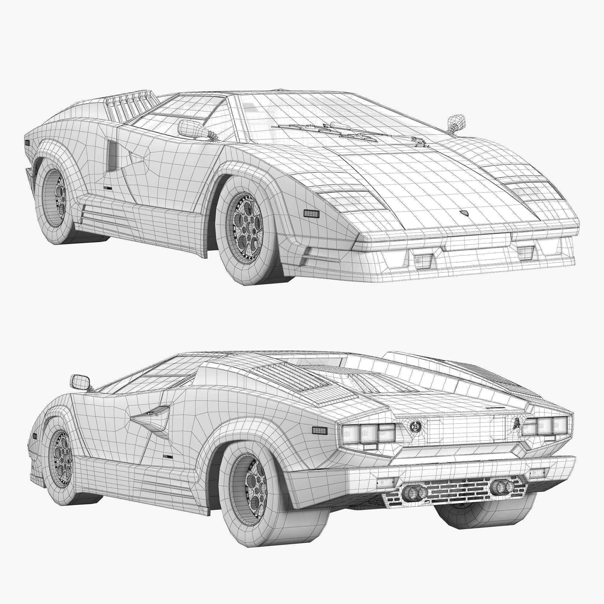 Lamborghini Countach 5000Qv - 3D Model by sta_84