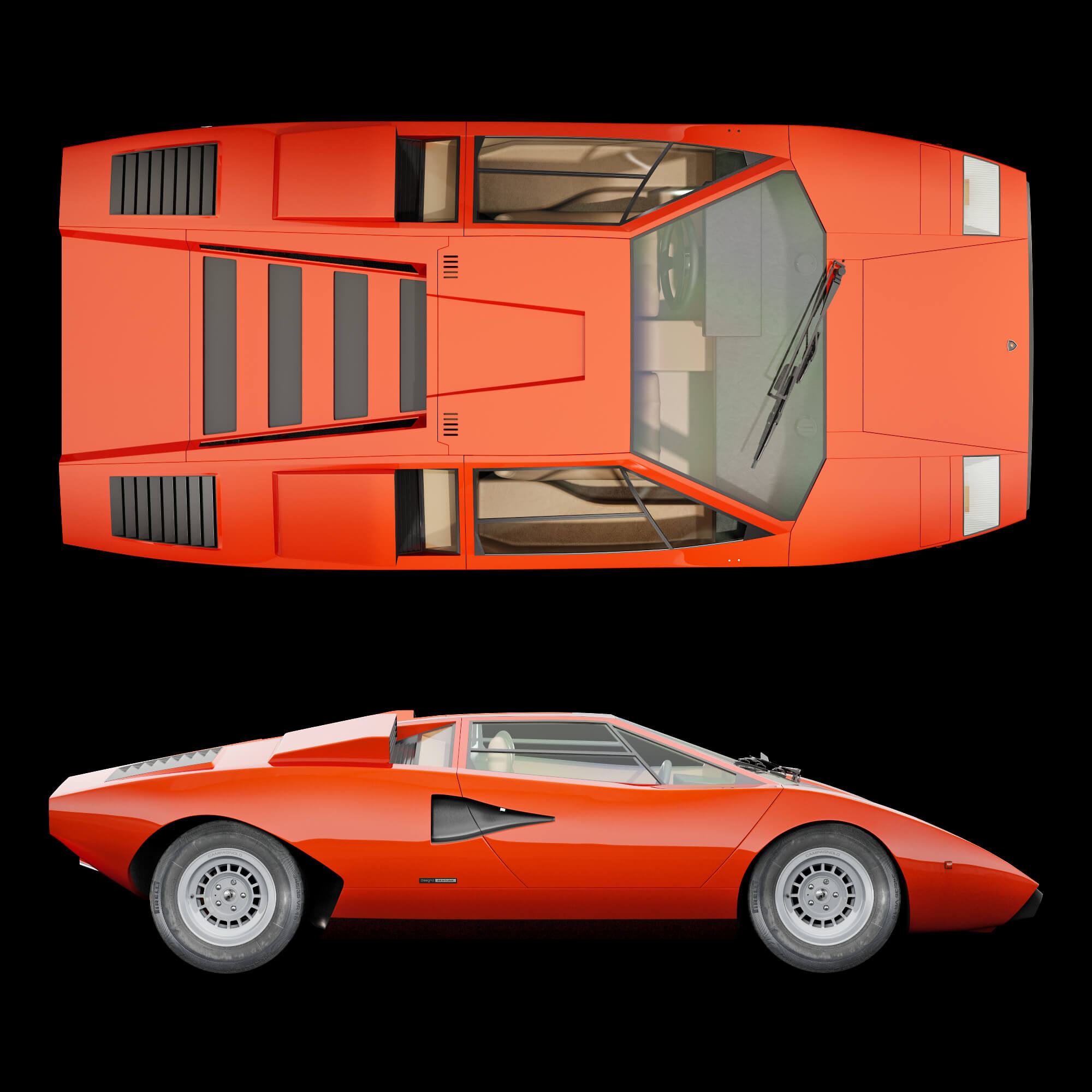 Lamborghini Countach LP400 - 3D Model by sta_84