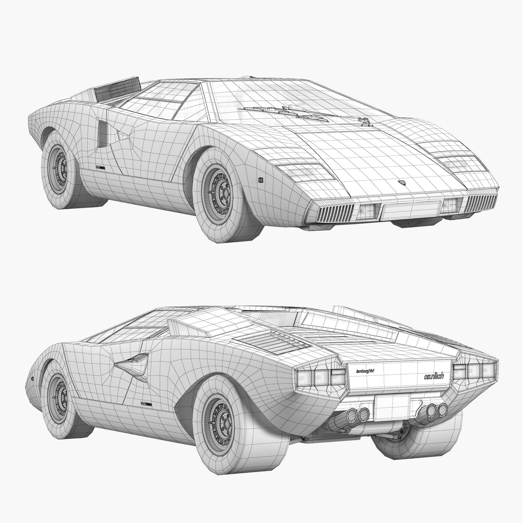 Lamborghini Countach LP400 - 3D Model by sta_84