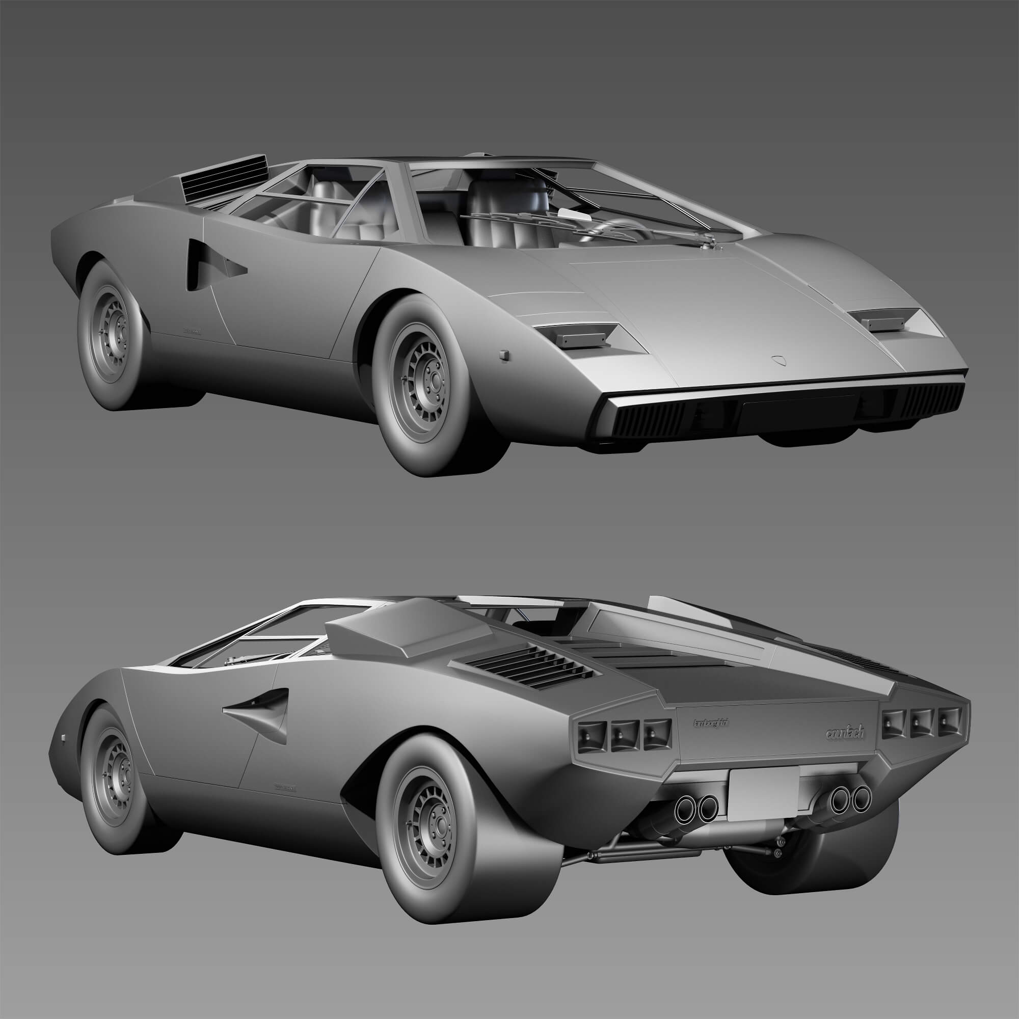Lamborghini Countach LP400 - 3D Model by sta_84