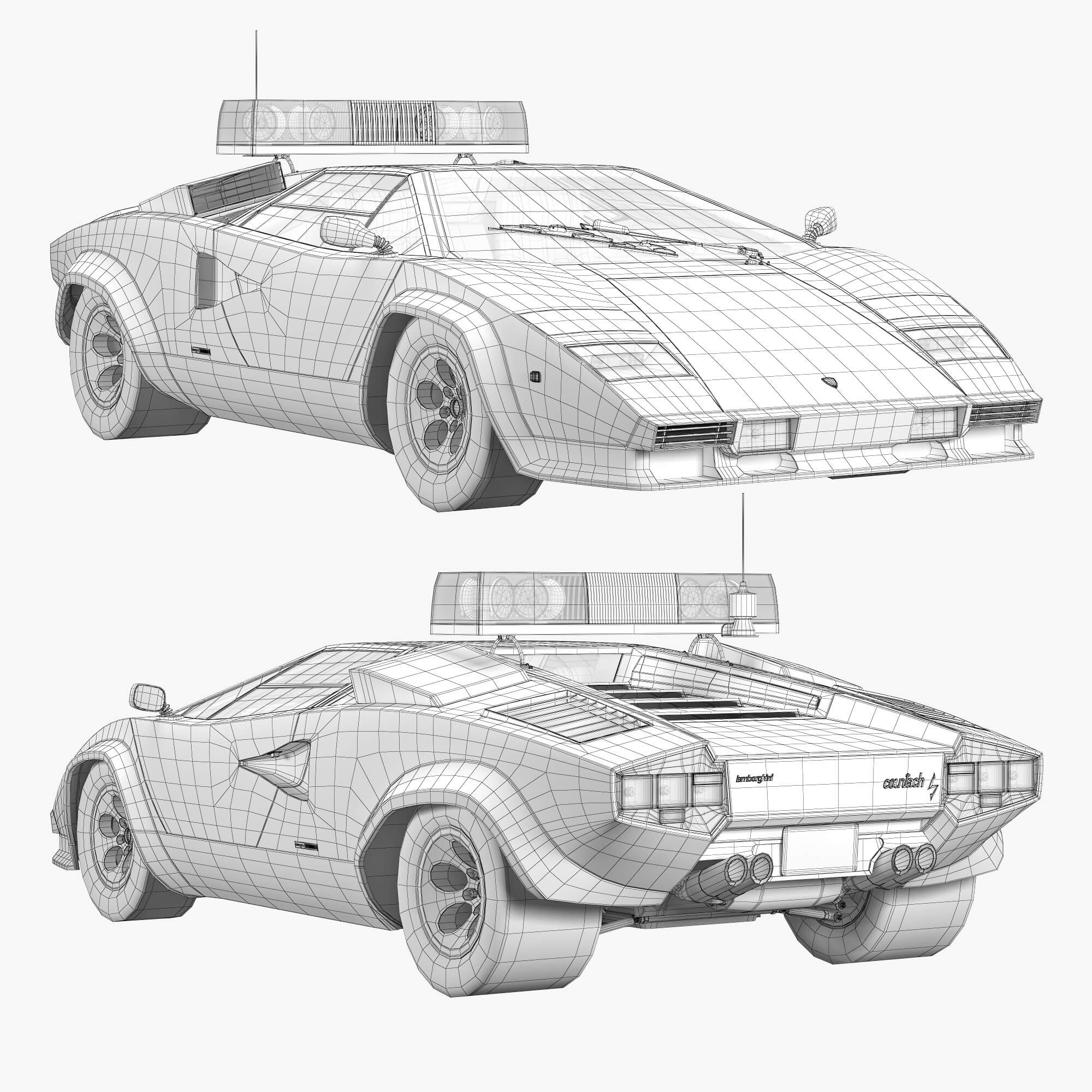 Lamborghini Countach Lp400S Pace Car - 3D Model by sta_84