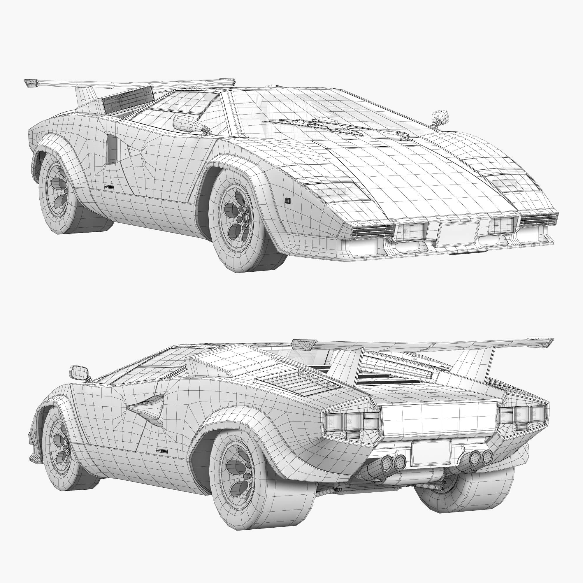Lamborghini Countach Lp500S - 3D Model by sta_84