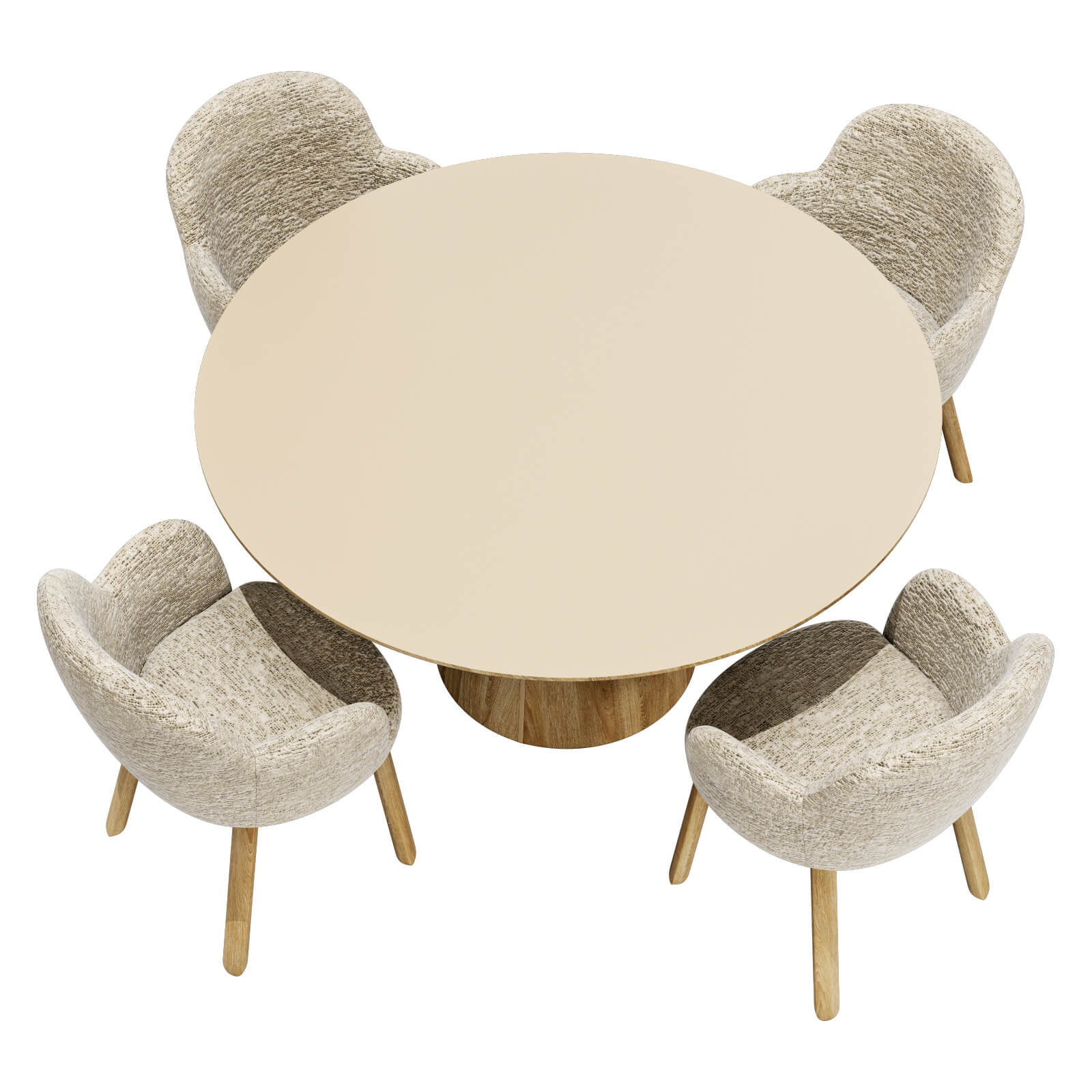 Moroso Dining Set Tulip Chair-Vol Table Round 3D Model by sta_84