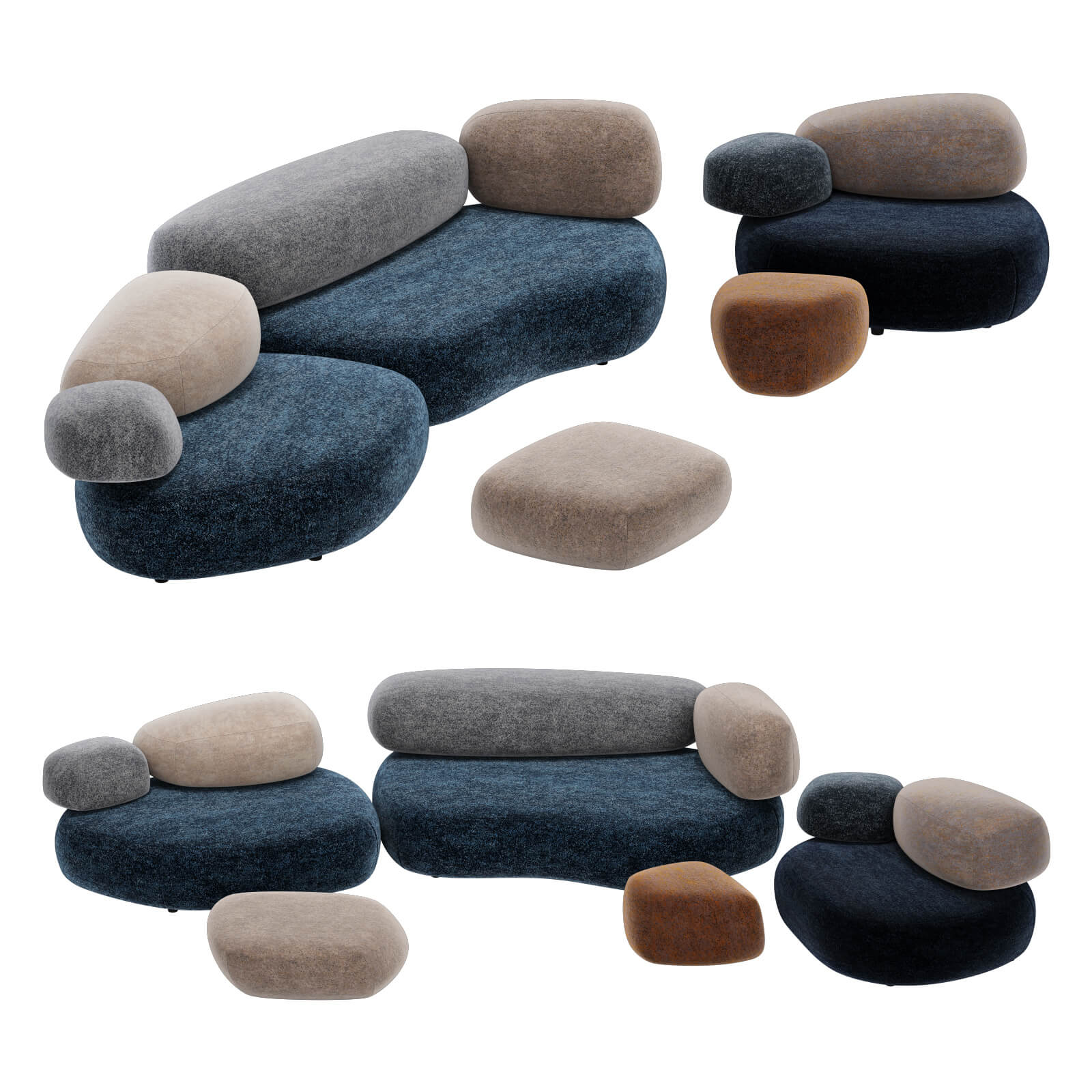 Moroso Pebble System Set 001 - 3D Model by sta_84