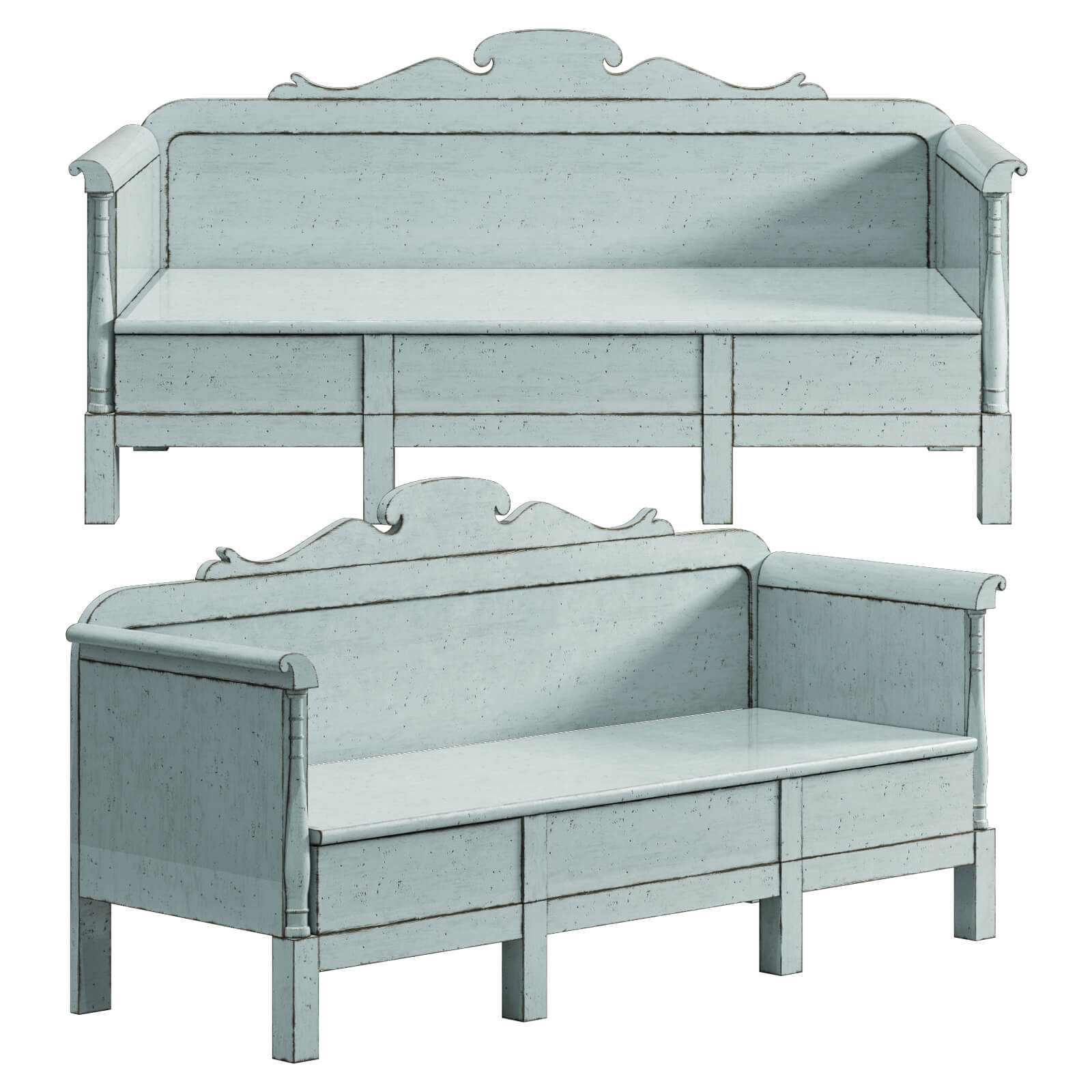 Old antique bench - 3D Model by sta_84