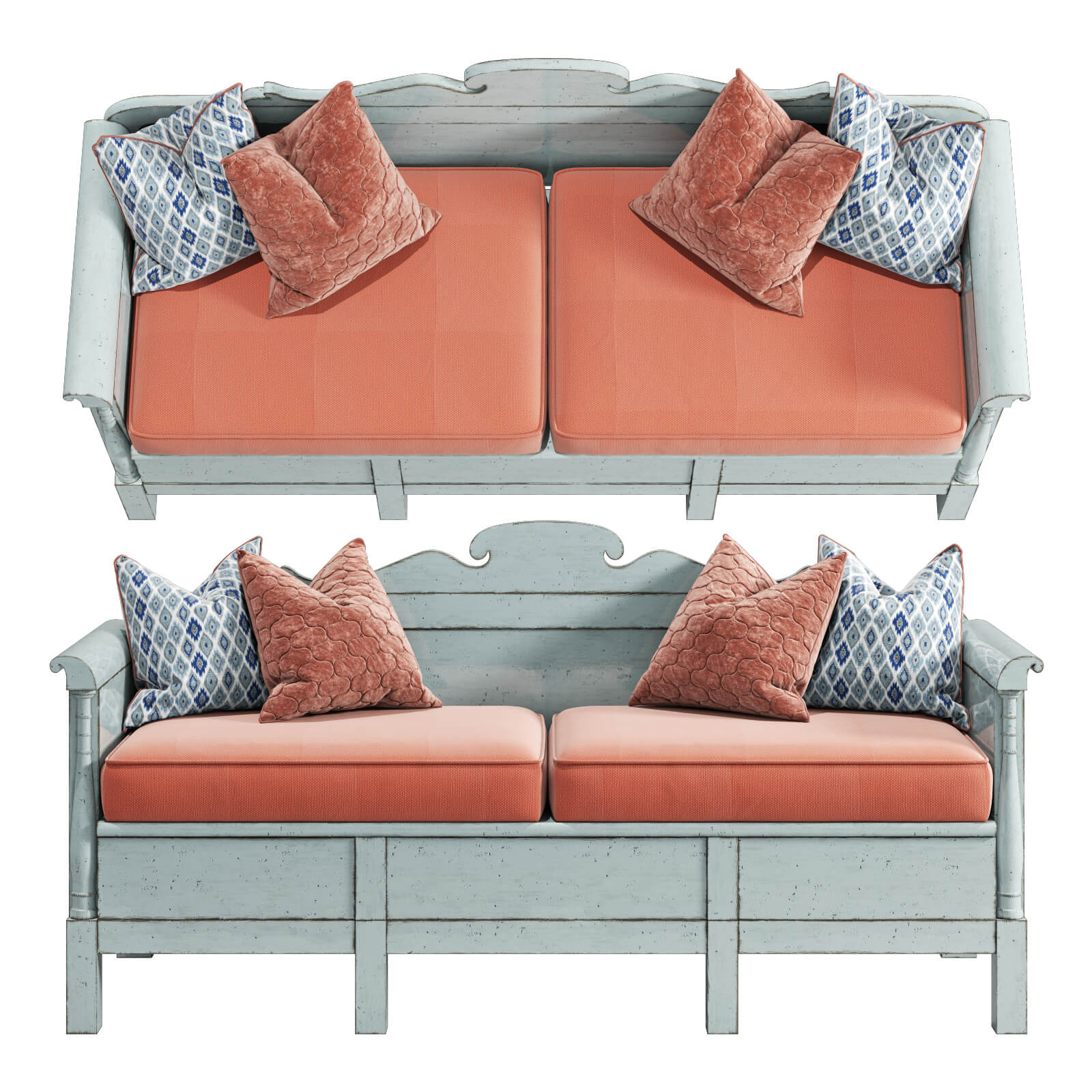 Old antique bench - 3D Model by sta_84