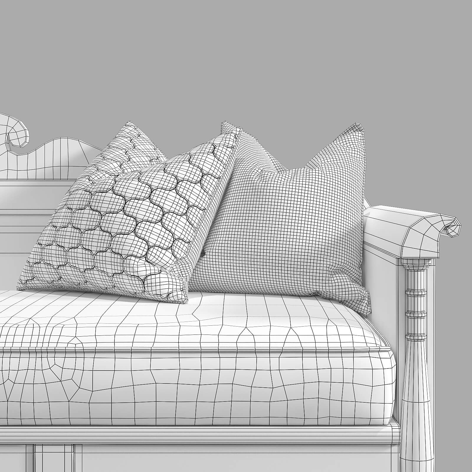 Old antique bench - 3D Model by sta_84