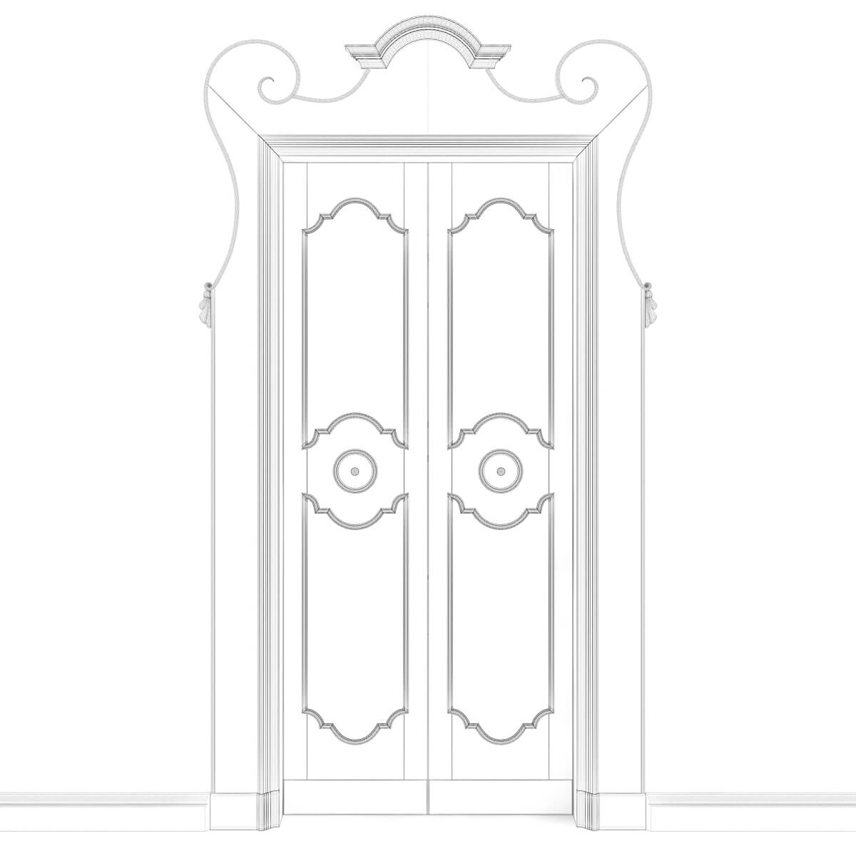 Old Classic Door 001 - 3D Model by sta_84