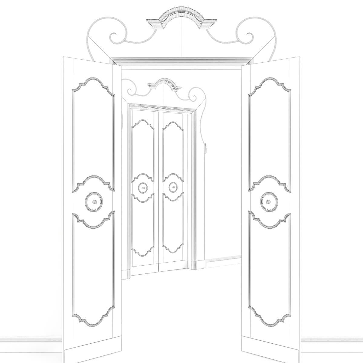 Old Classic Door 001 - 3D Model by sta_84