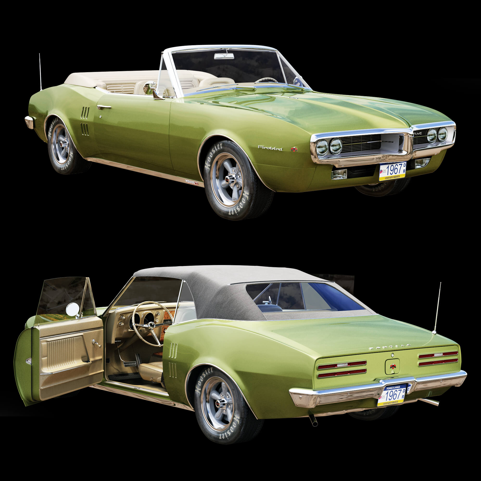 Pontiac Firebird 1967 Convertible - 3D Model by sta_84