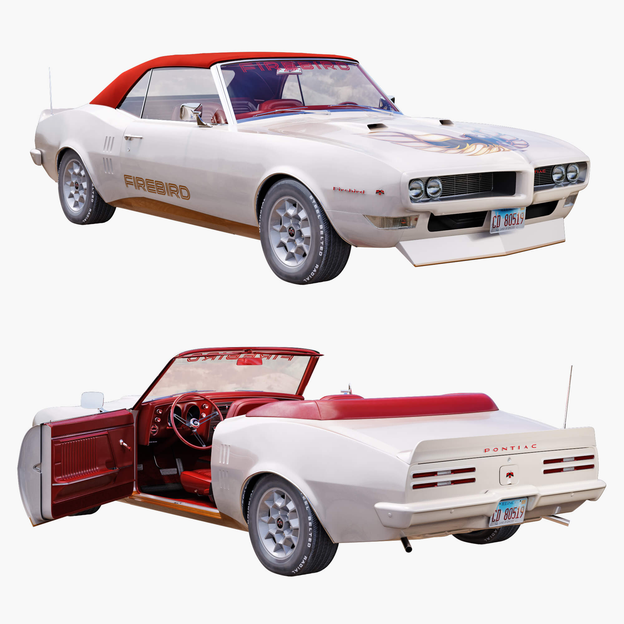 Pontiac Firebird 1968 Convertible Custom - 3D Model by sta_84