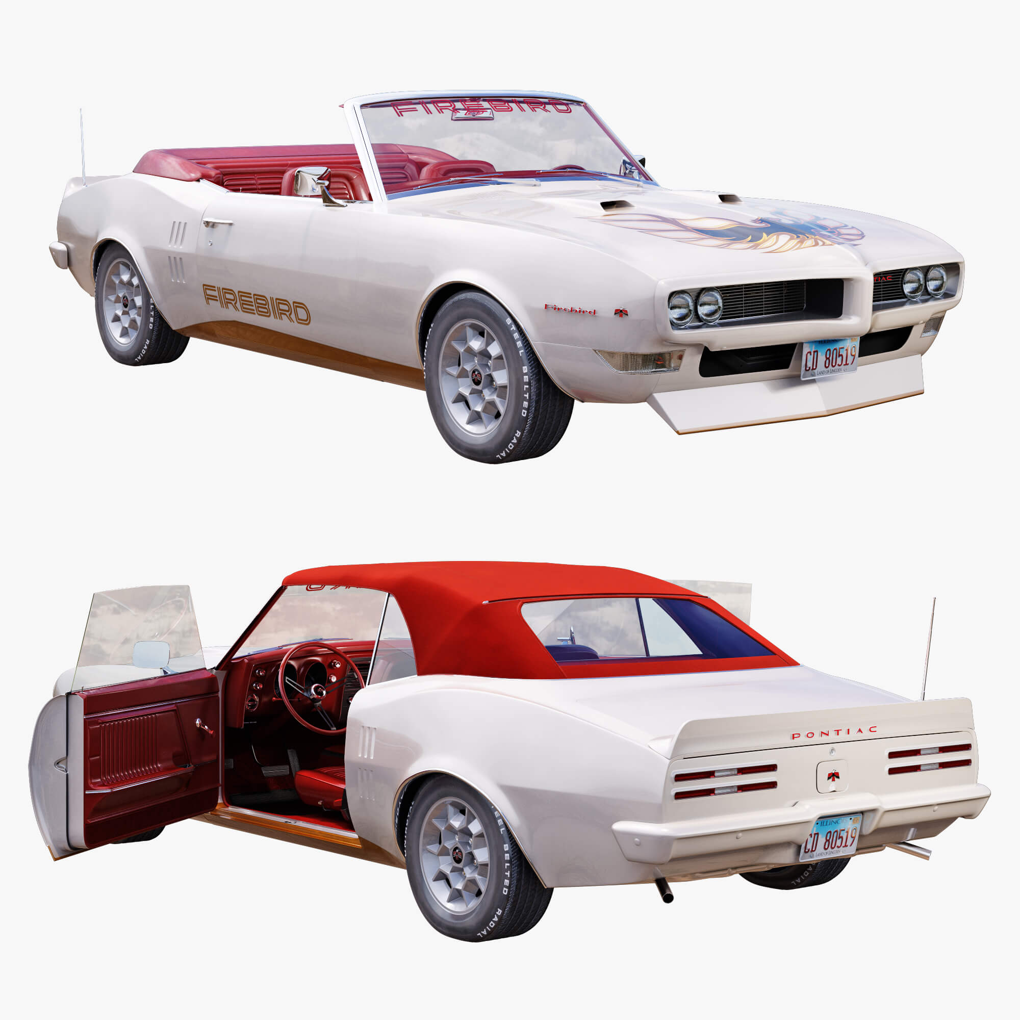 Pontiac Firebird 1968 Convertible Custom - 3D Model by sta_84