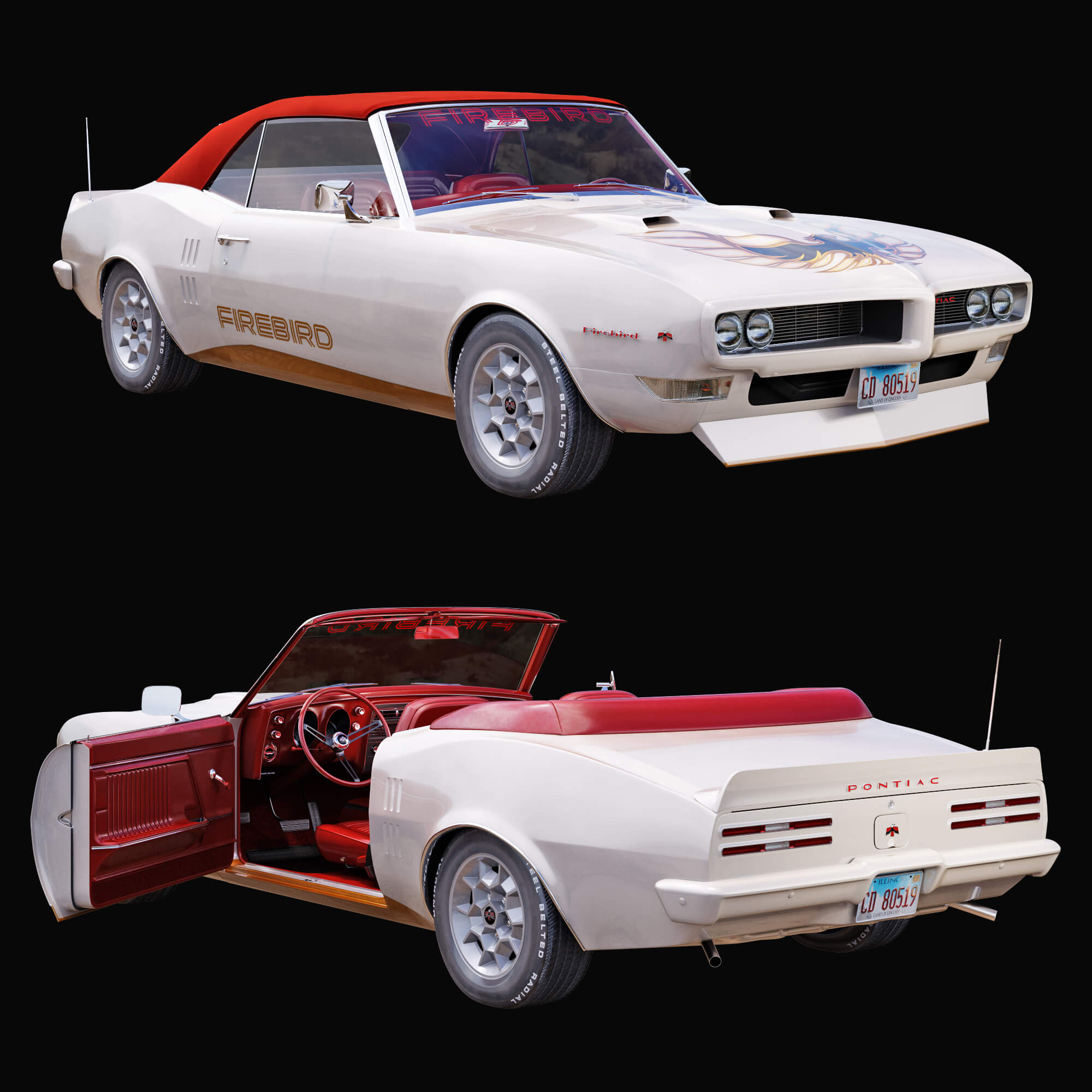Pontiac Firebird 1968 Convertible Custom - 3D Model by sta_84