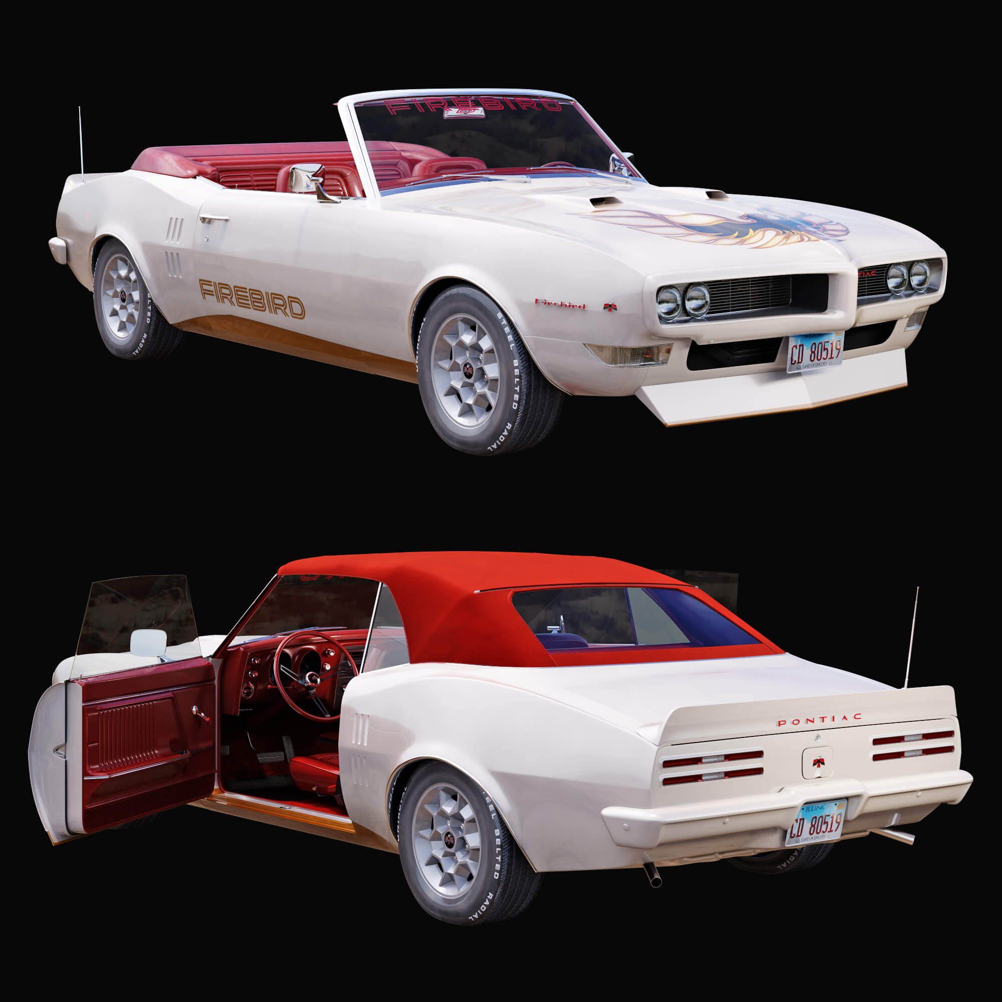 Pontiac Firebird 1968 Convertible Custom - 3D Model by sta_84