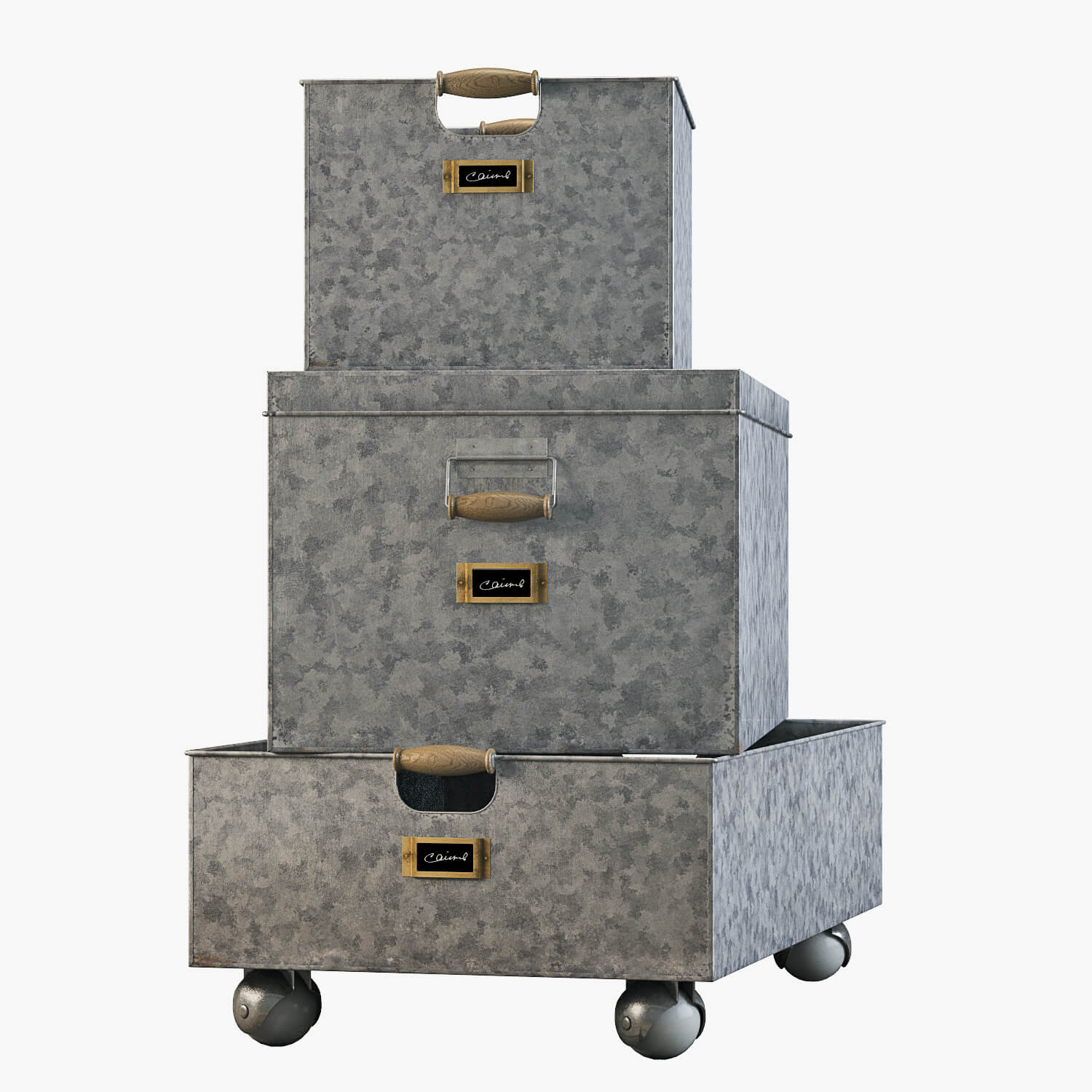 Pottery Barn Galvanized Storage Baskets - 3D Model by sta_84