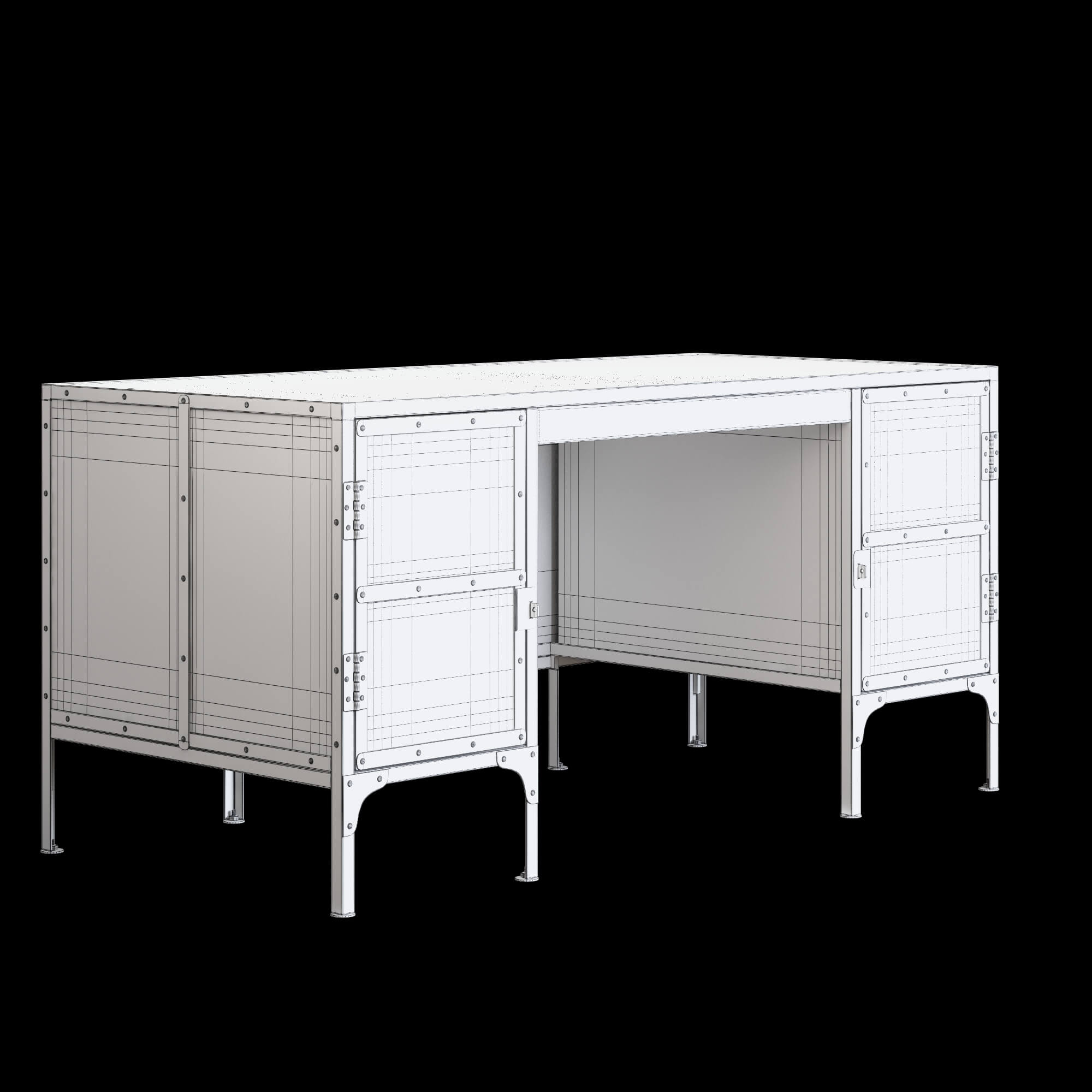 Restoration Hardware Industrial Tool Chest Desk - 3D Model by sta_84