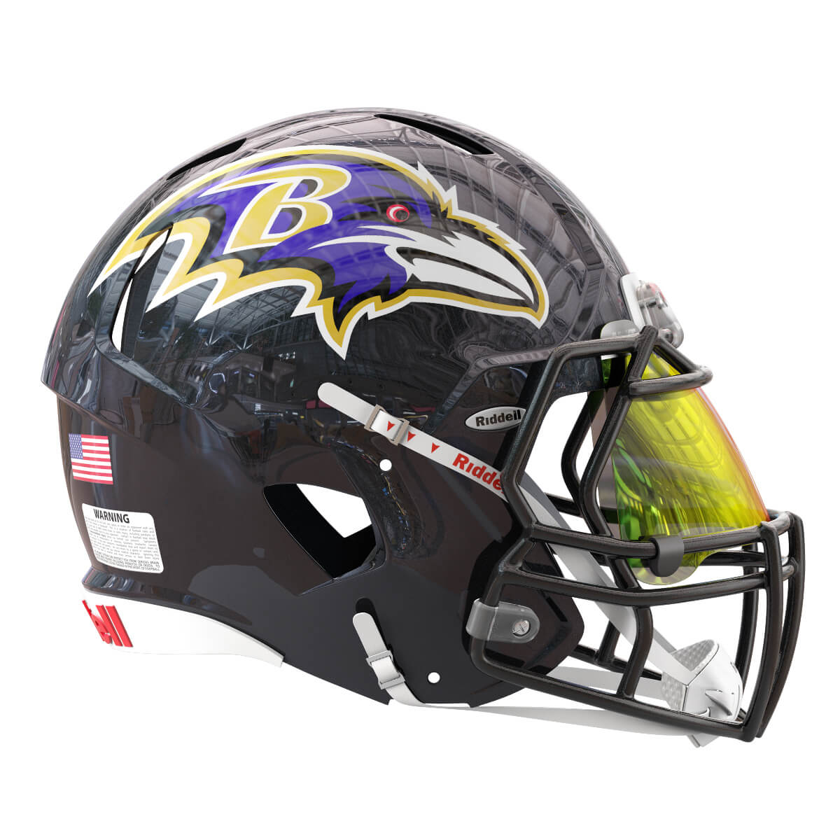 Riddell Speed Helmet Baltimore Ravens - 3D Model by sta_84