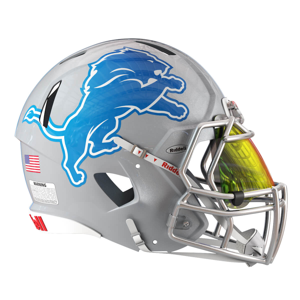 Riddell Speed Helmet Detroit Lions - 3D Model by sta_84