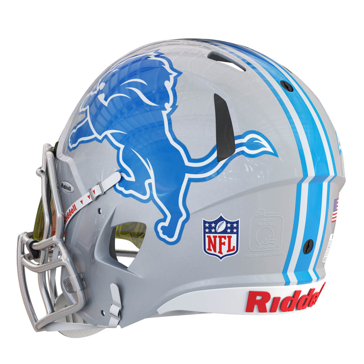 Riddell Speed Helmet Detroit Lions - 3D Model by sta_84