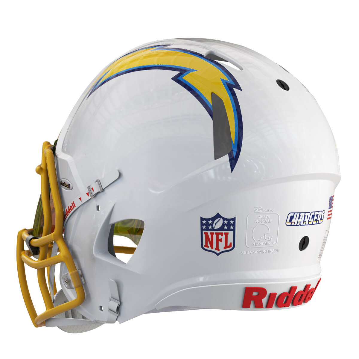 Riddell Speed Helmet Los Angeles Chargers - 3D Model by sta_84
