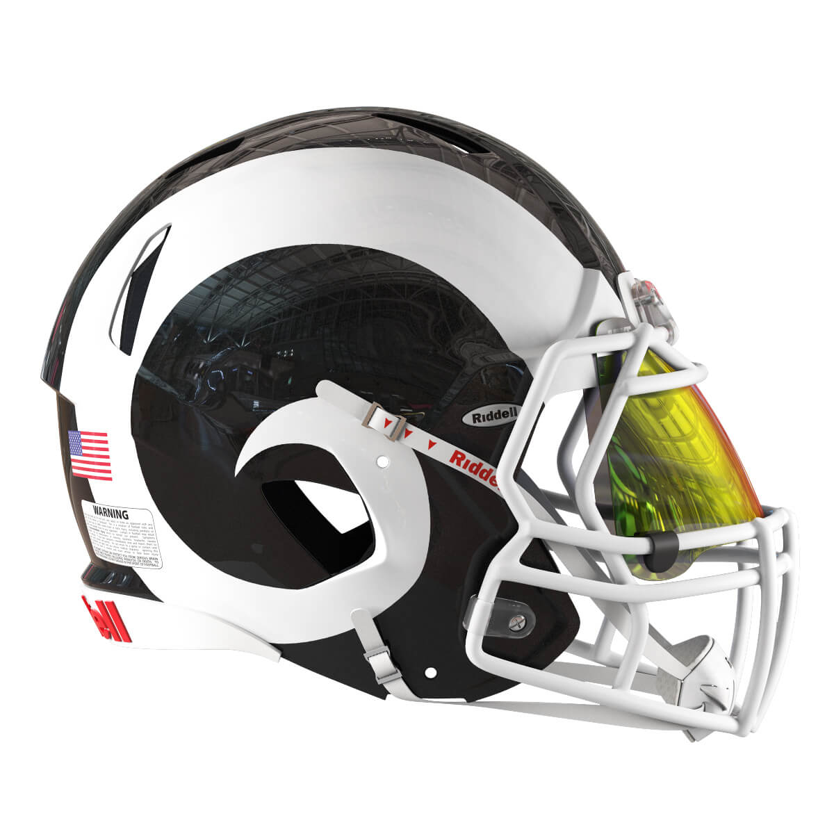 Riddell Speed Helmet Los Angeles Rams - 3D Model by sta_84
