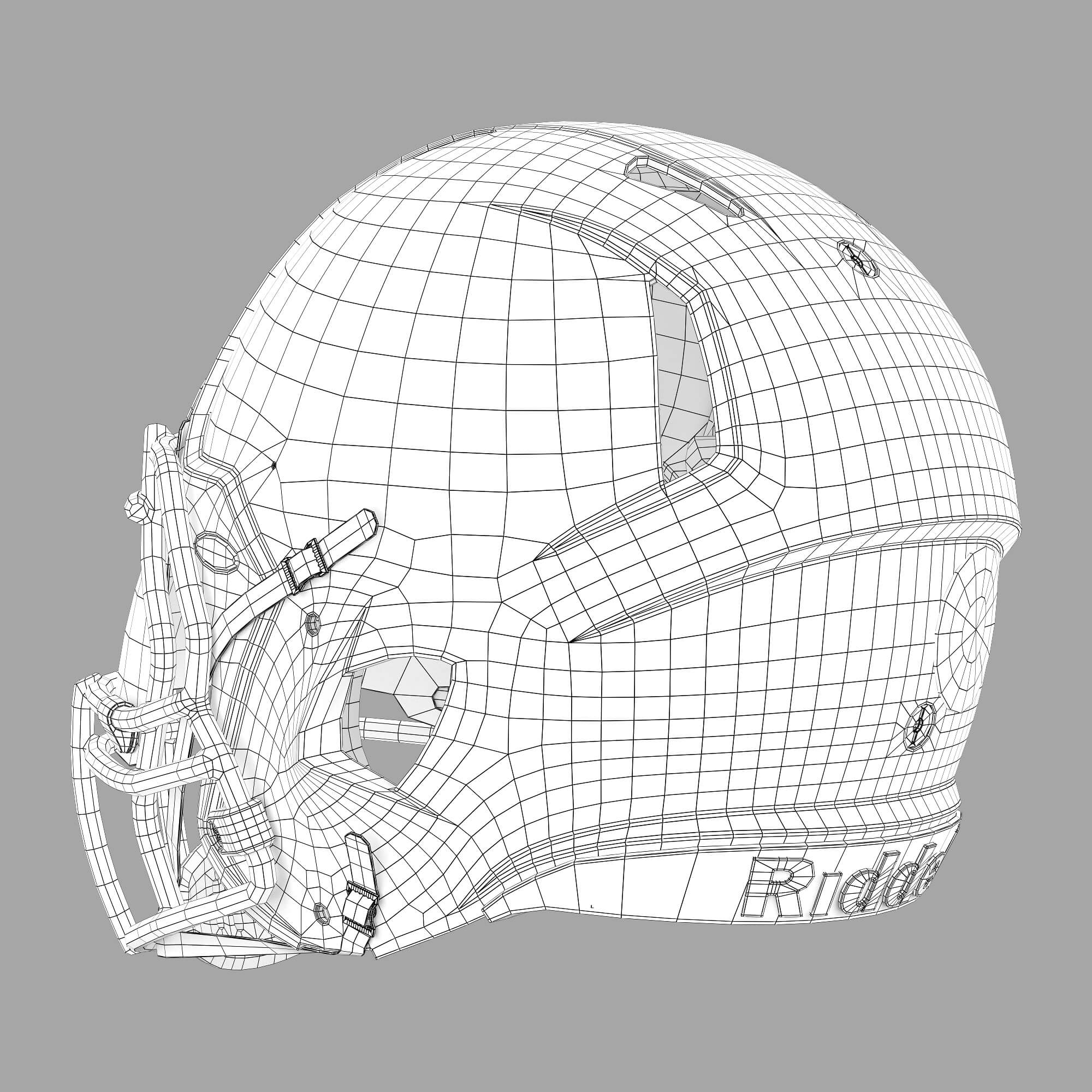 Riddell Speed Helmet Los Angeles Rams - 3D Model by sta_84