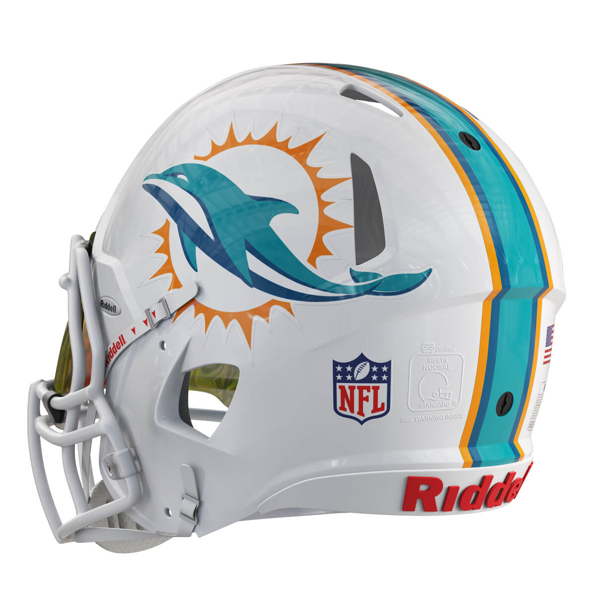 Riddell Speed Helmet Miami Dolphins - 3D Model by sta_84