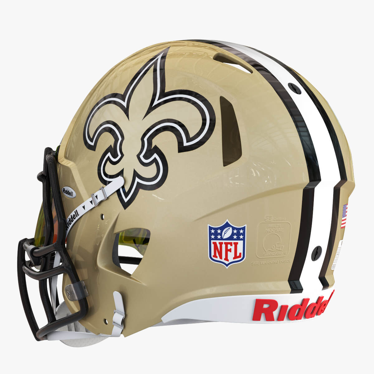 Riddell Speed Helmet New Orleans Saints - 3D Model by sta_84