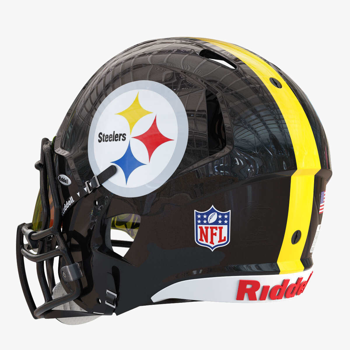 Riddell Speed Helmet Pittsburgh Steelers - 3D Model by sta_84