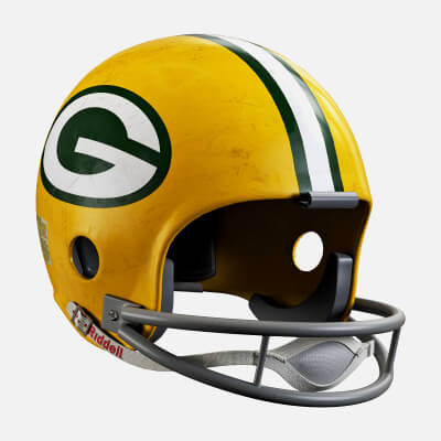 Riddell Vsr 4 Helmet-Green Bay Packers 3D Model by sta_84