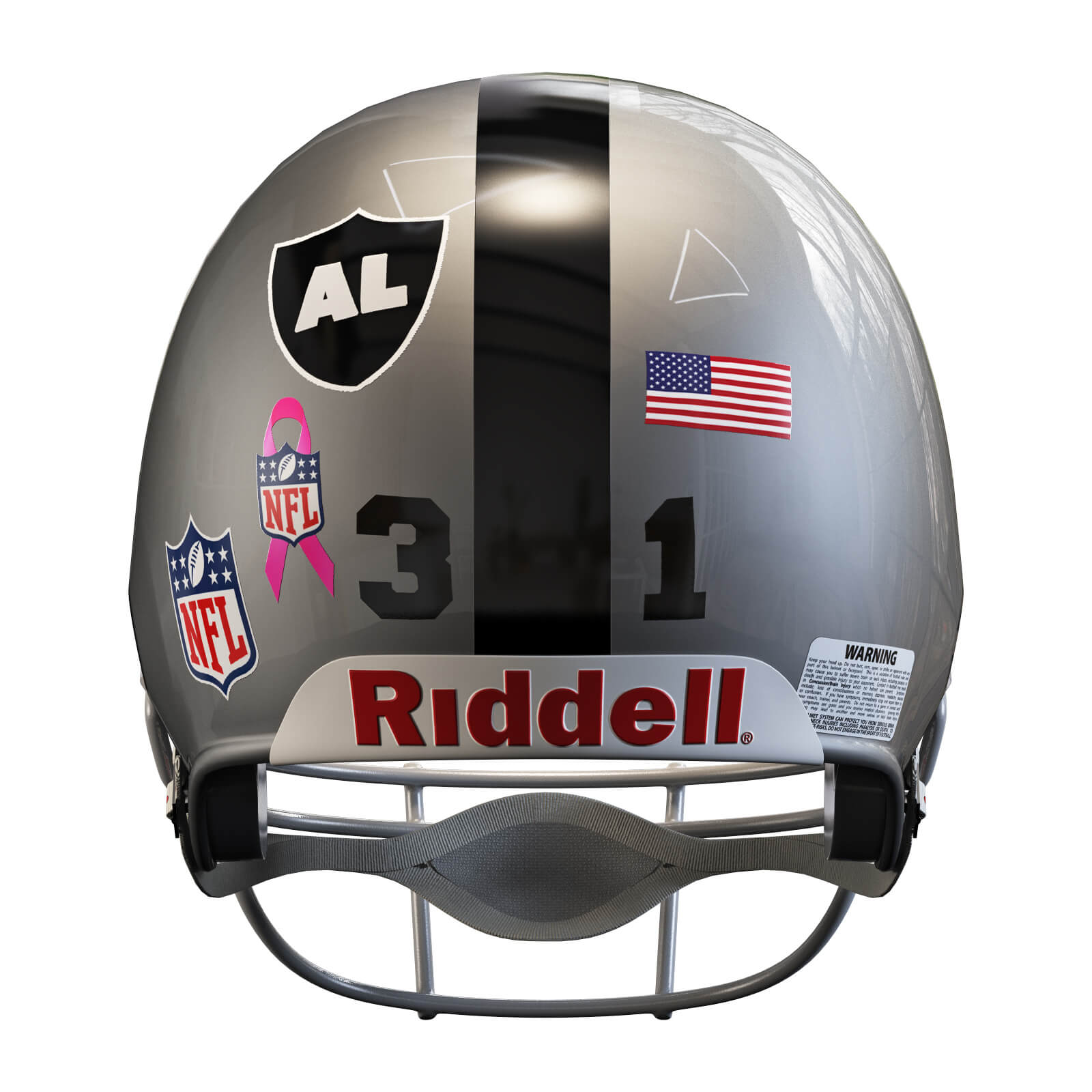 Riddell Vsr 4 Helmet-Oakland Raiders 3D Model by sta_84