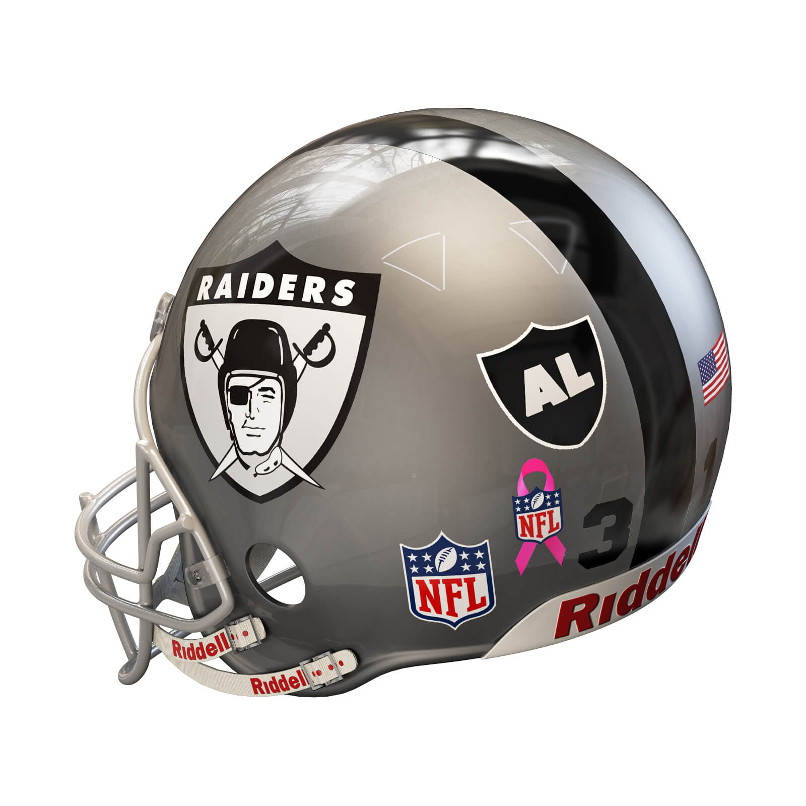 Riddell Vsr 4 Helmet-Oakland Raiders 3D Model by sta_84