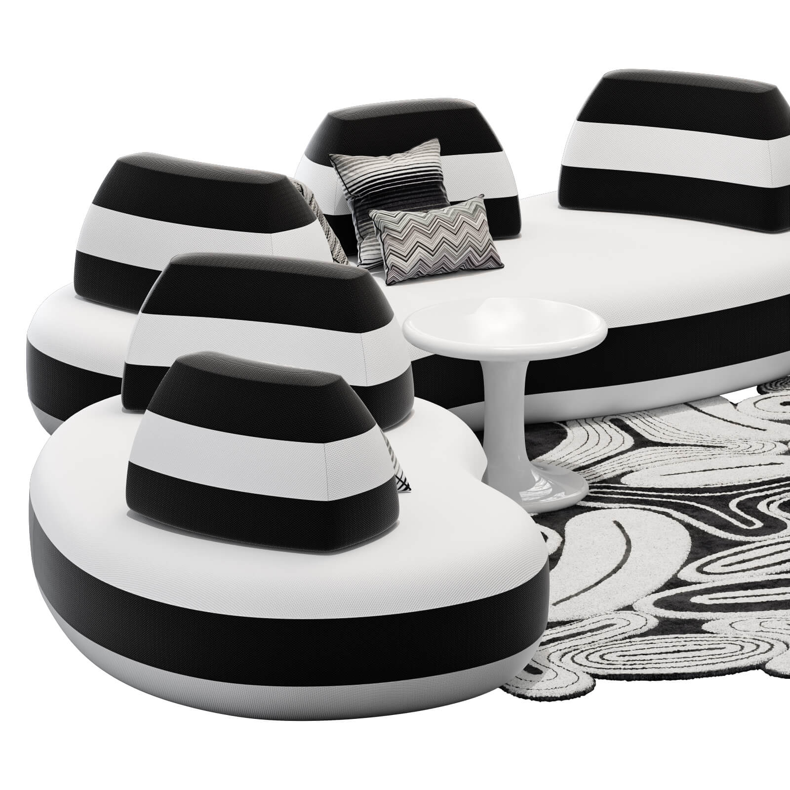 Roche Bobois Bombom Sofa Set 001 - 3D Model by sta_84