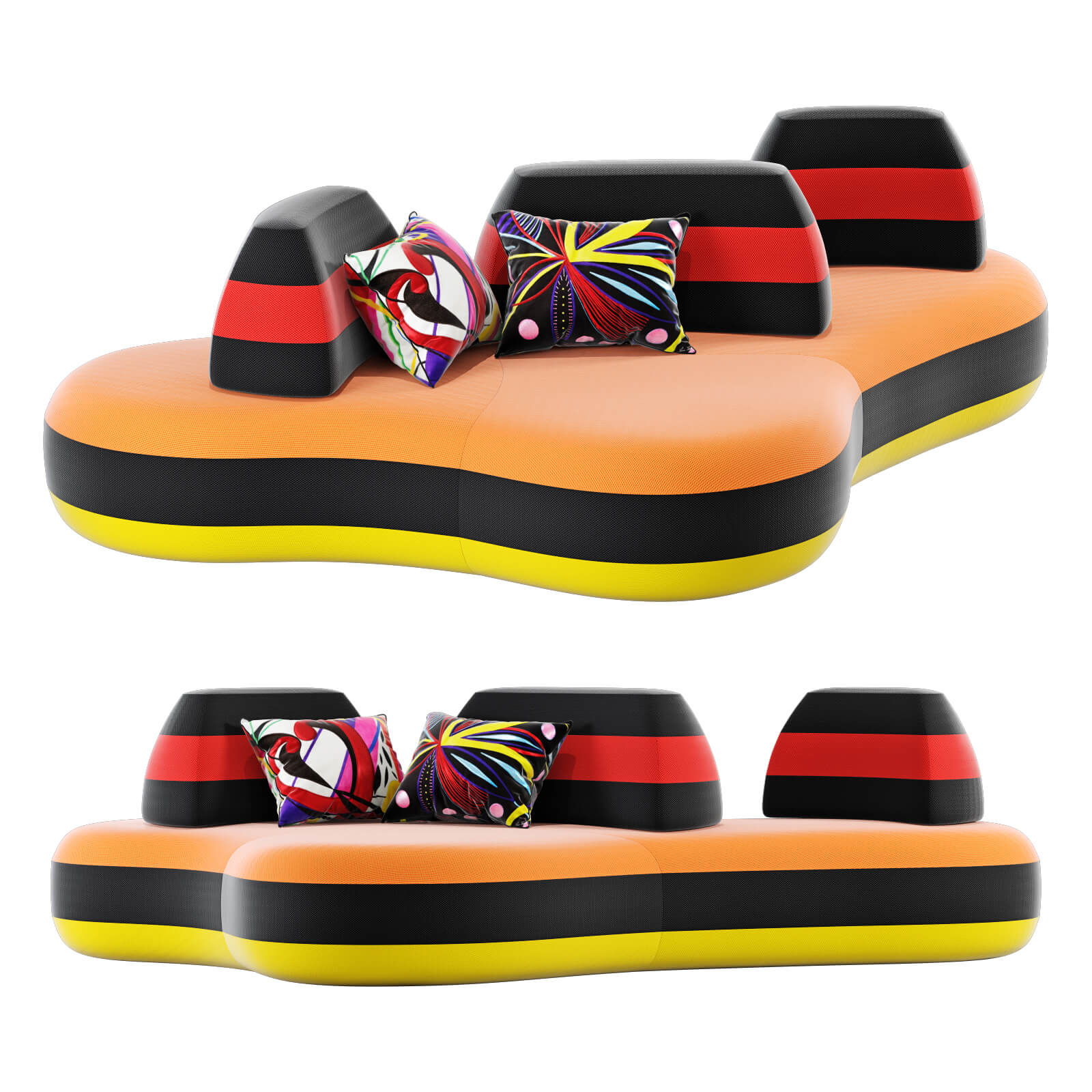 Roche Bobois Bombom Sofa Set 002 - 3D Model by sta_84