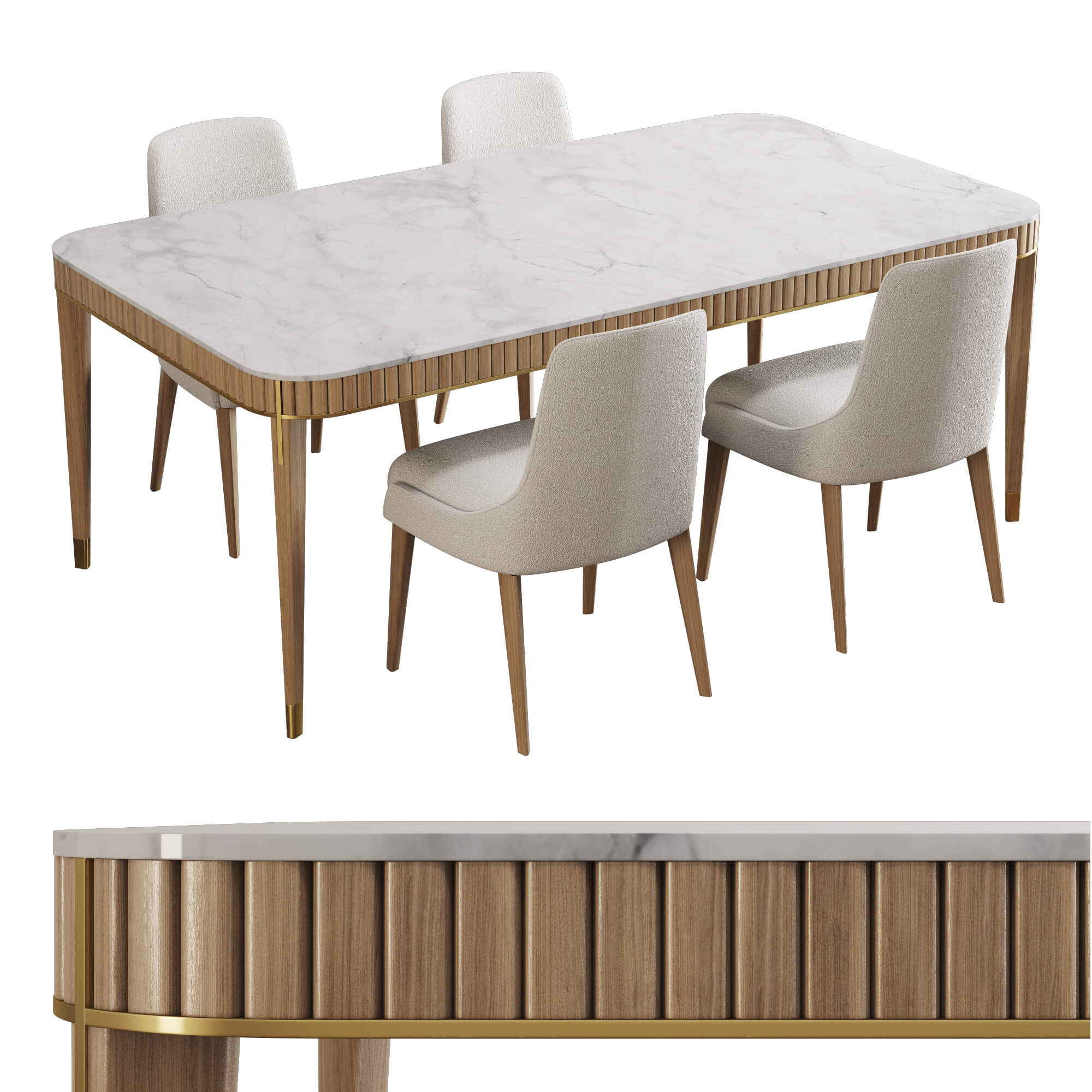 Roche Bobois Eden-Rock Dining Set 3D Model by sta_84