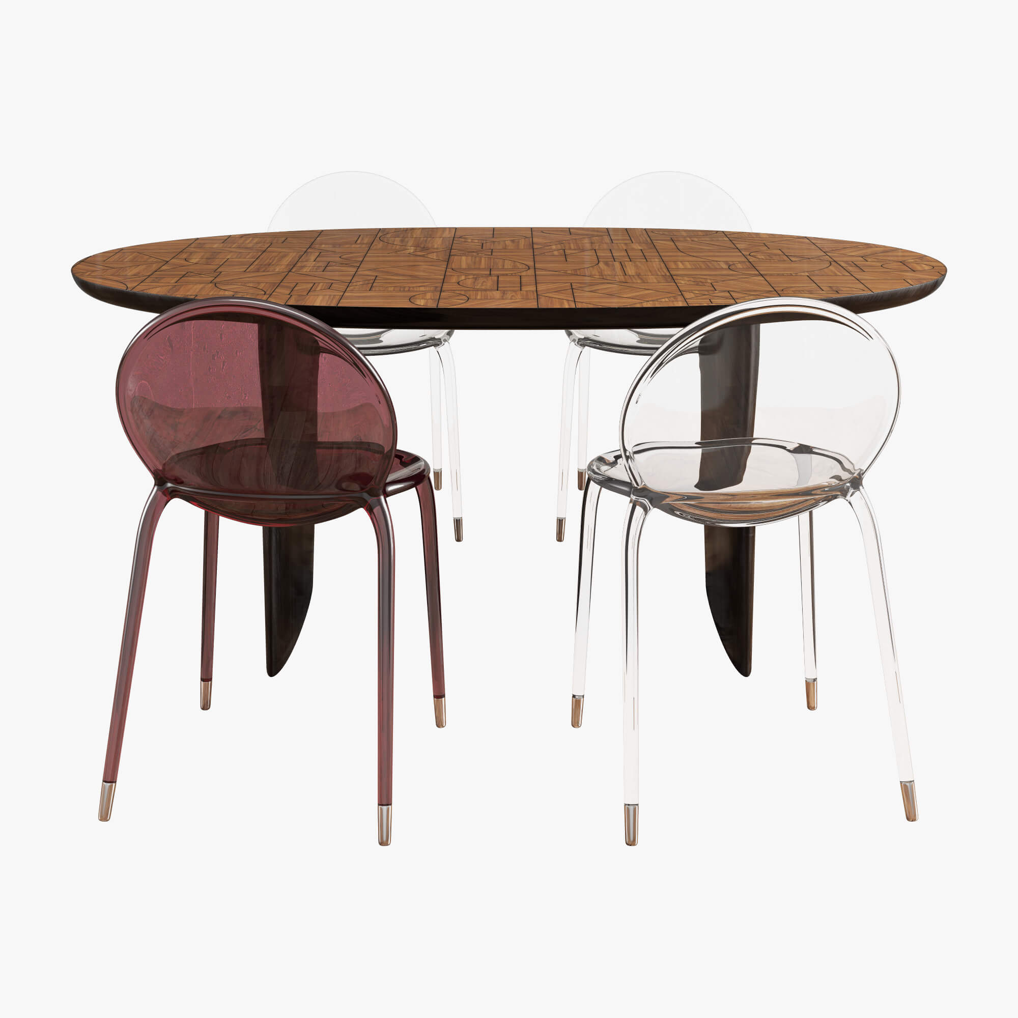 Roche Bobois Patchwork Dining Table 180 Loop Chair - 3D Model by sta_84