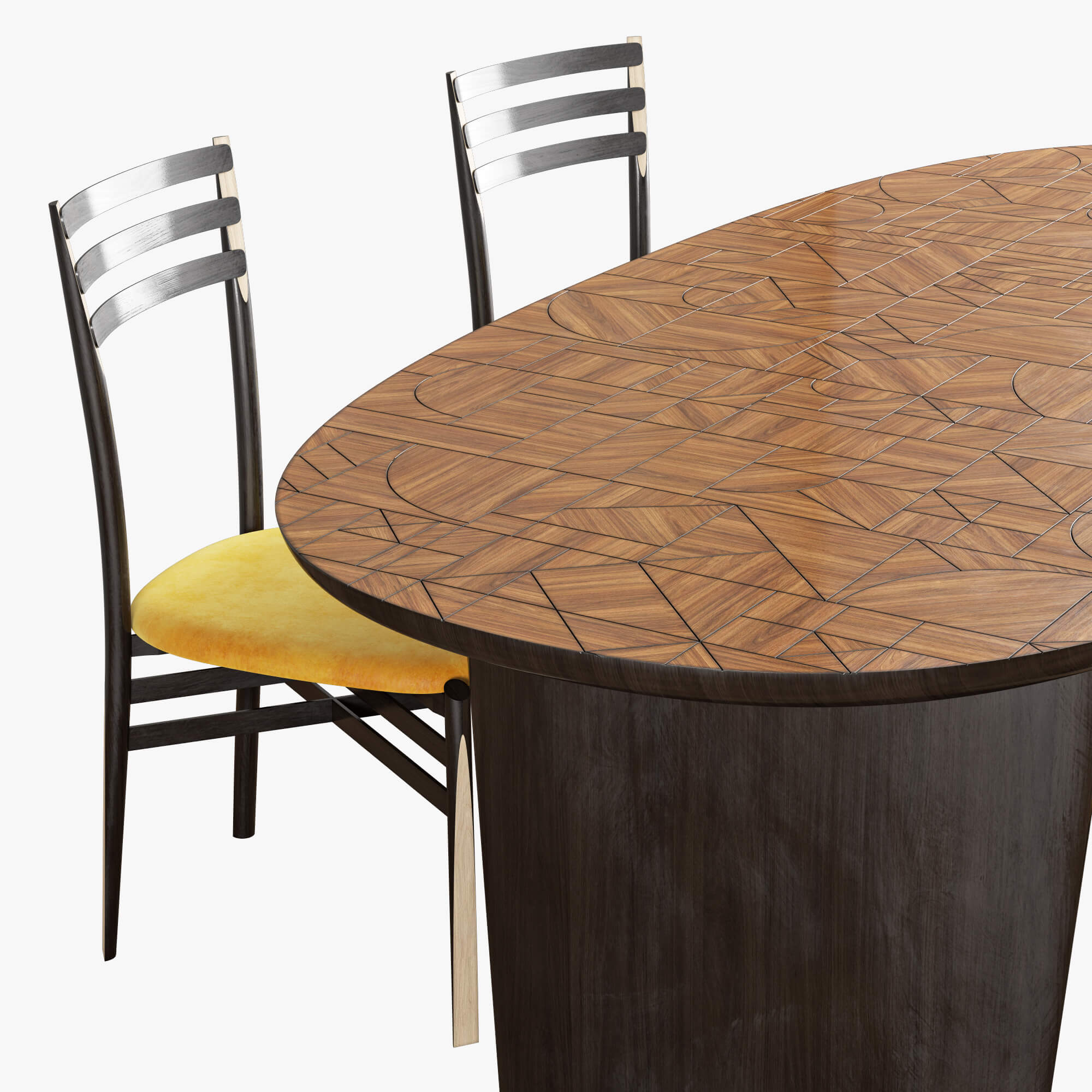 Roche Bobois Patchwork Dining Table 220 Pencil Chair - 3D Model by sta_84