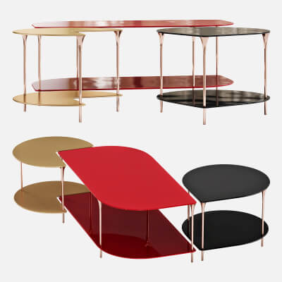 Roche Bobois Small XL Cocktail Table - 3D Model by sta_84