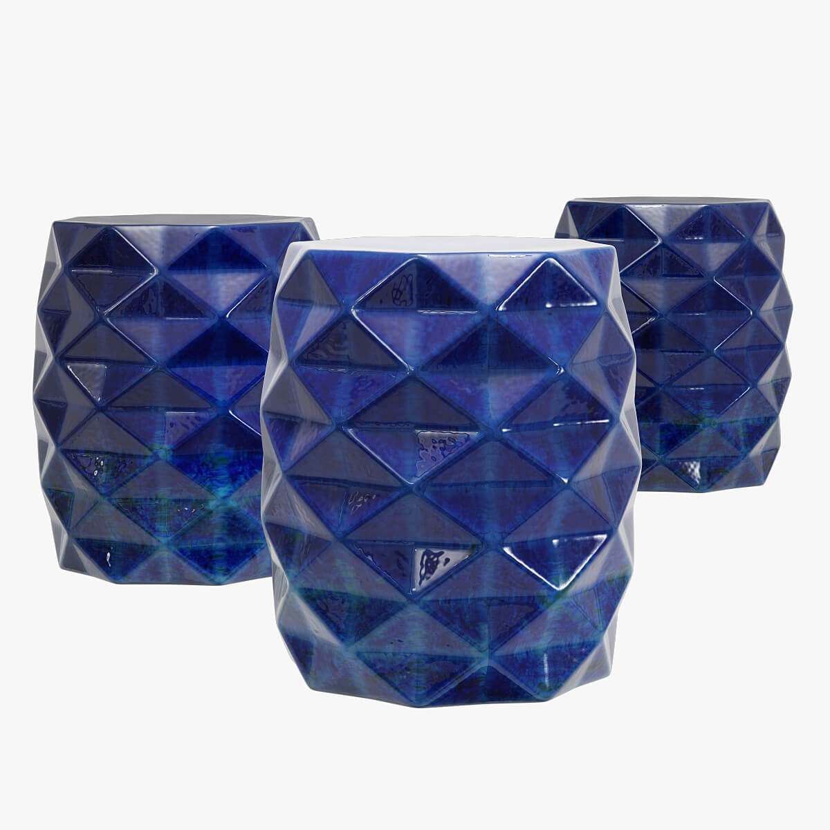 Rouge Decor Facet Blue Stool - 3D Model by sta_84