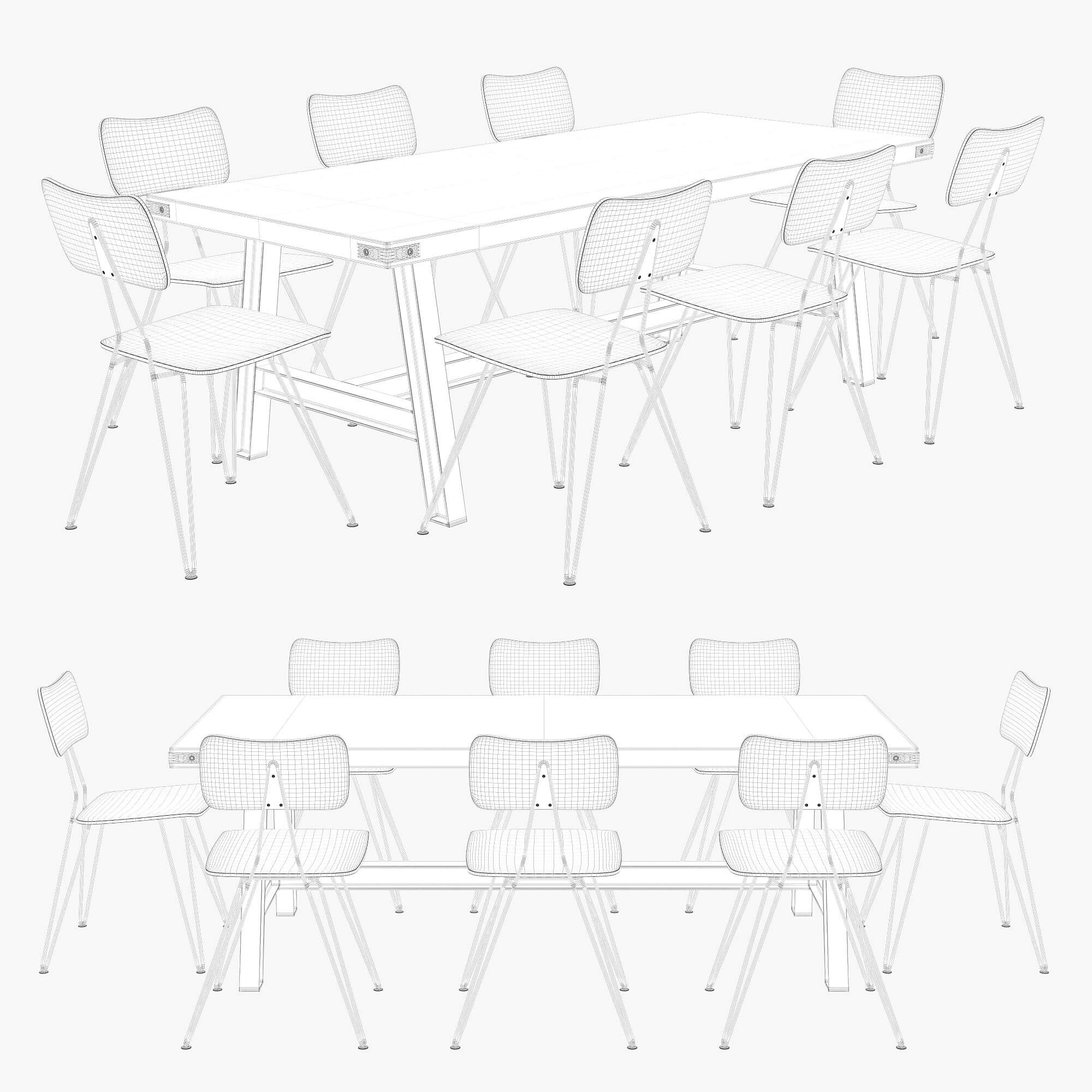 Scavolini Diesel Dining Set 1 Misfit Table Overyard Chair - 3D Model by ...