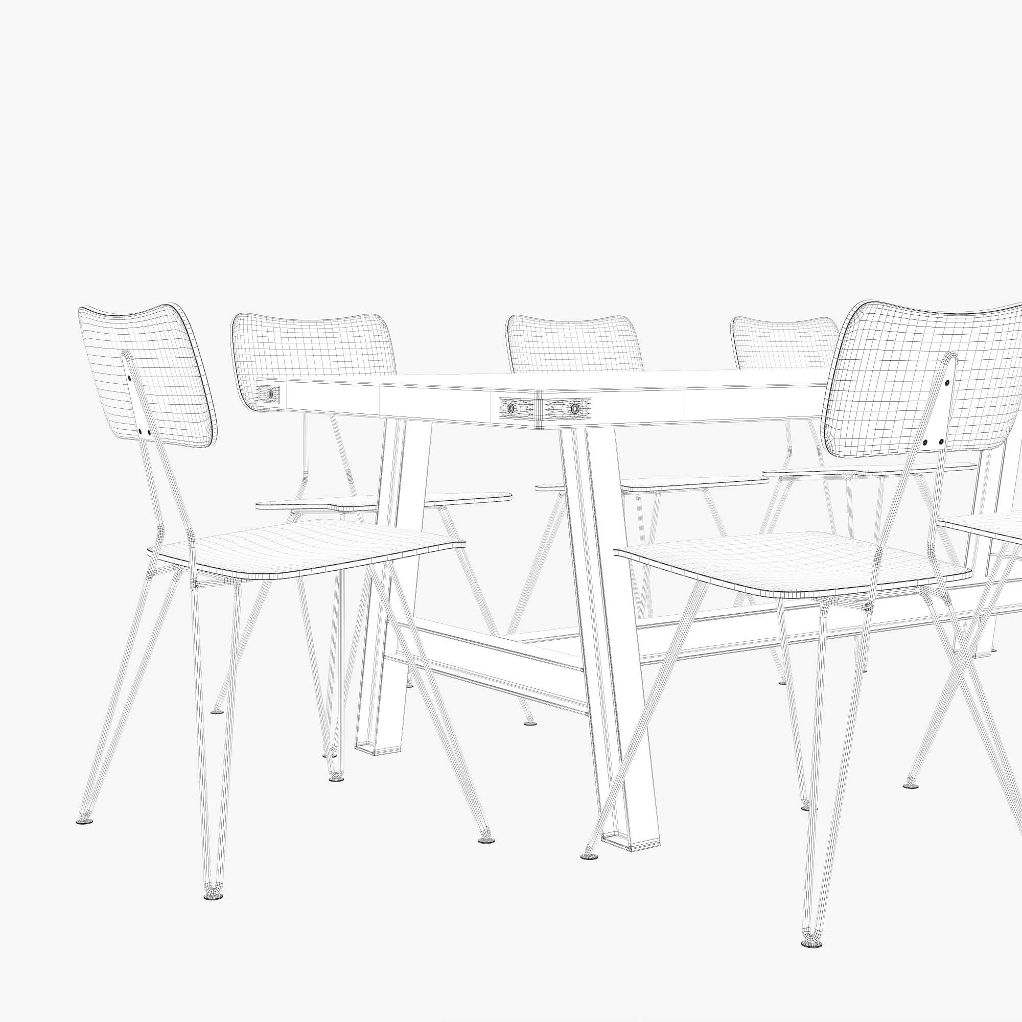 Scavolini Diesel Dining Set 1 Misfit Table Overyard Chair - 3D Model by ...