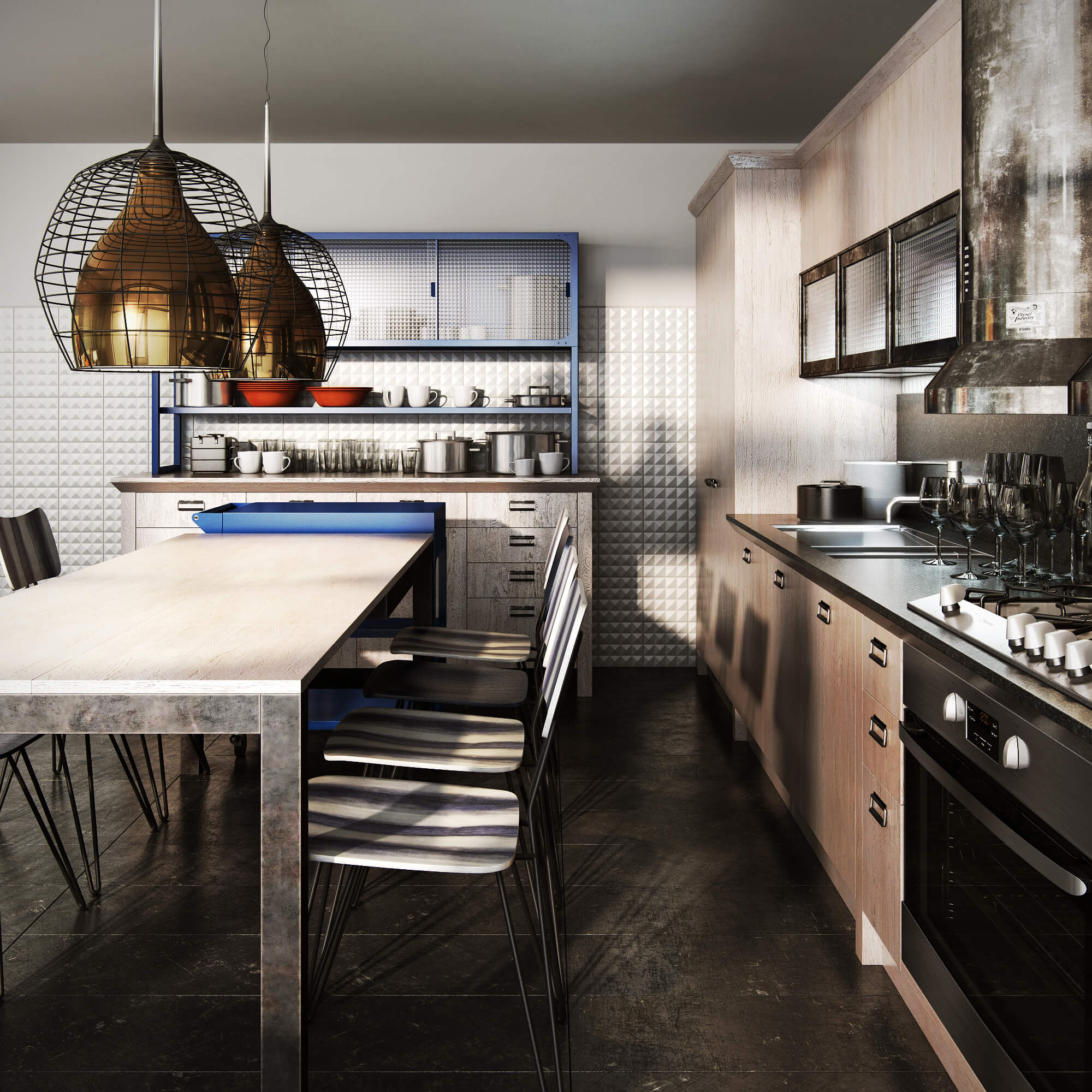 Scavolini Diesel Social Kitchen Type 002 - 3D Model by sta_84