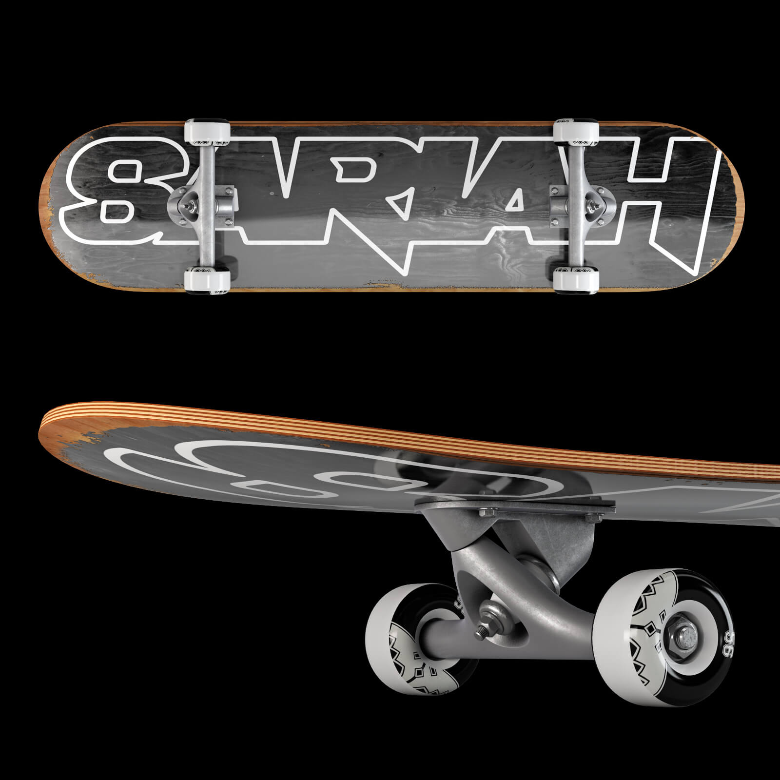 Skateboard Set 001 - 3D Model by sta_84