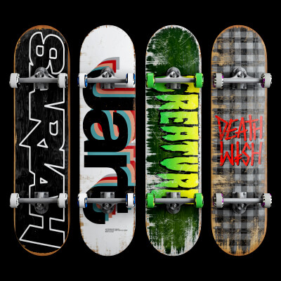 Skateboard Set 001 - 3D Model by sta_84