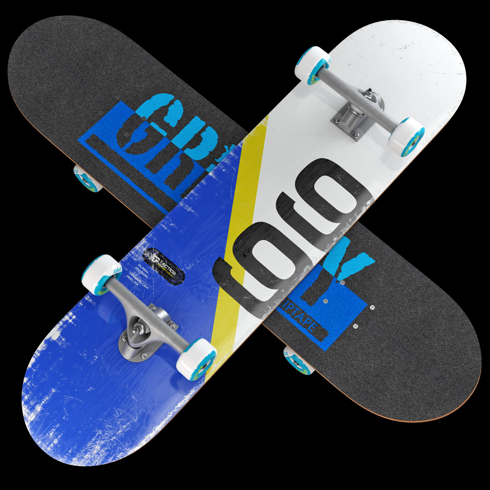 Skateboard Set 002 - 3D Model by sta_84